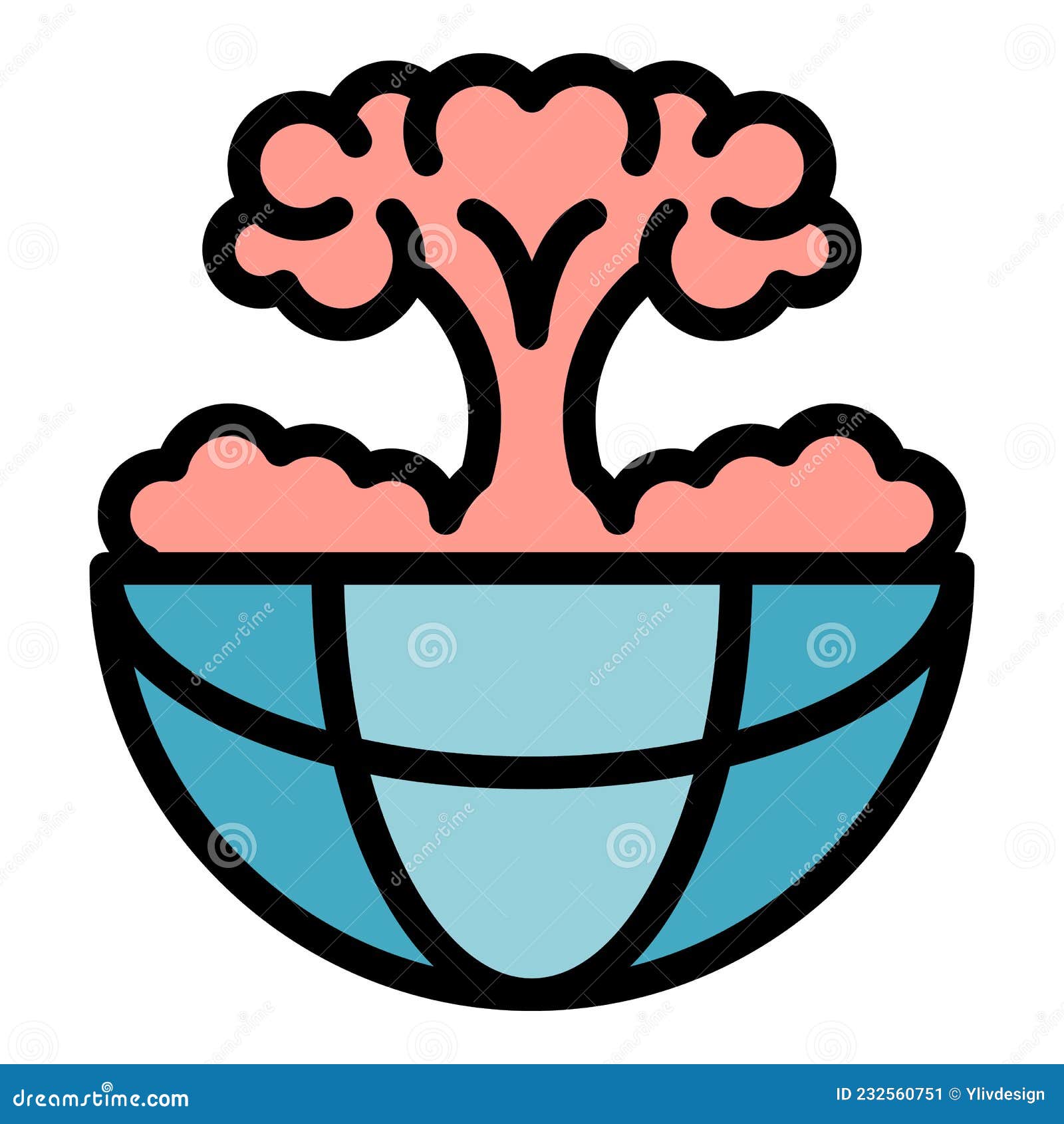 Global Atomic Explosion Icon Color Outline Vector Stock Vector ...