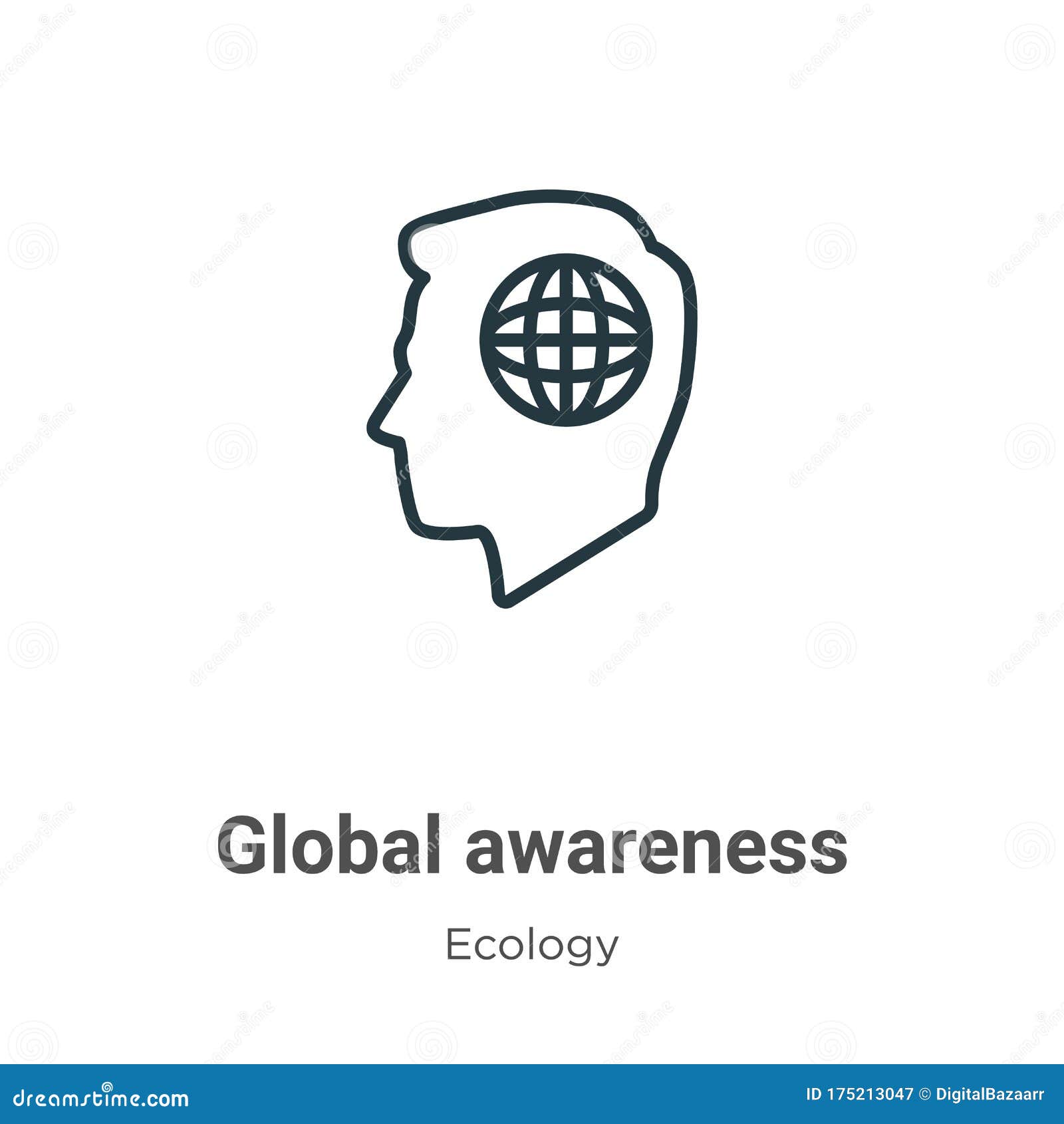Global Awareness Concept Vector Linear Icon Isolated On Transparent ...