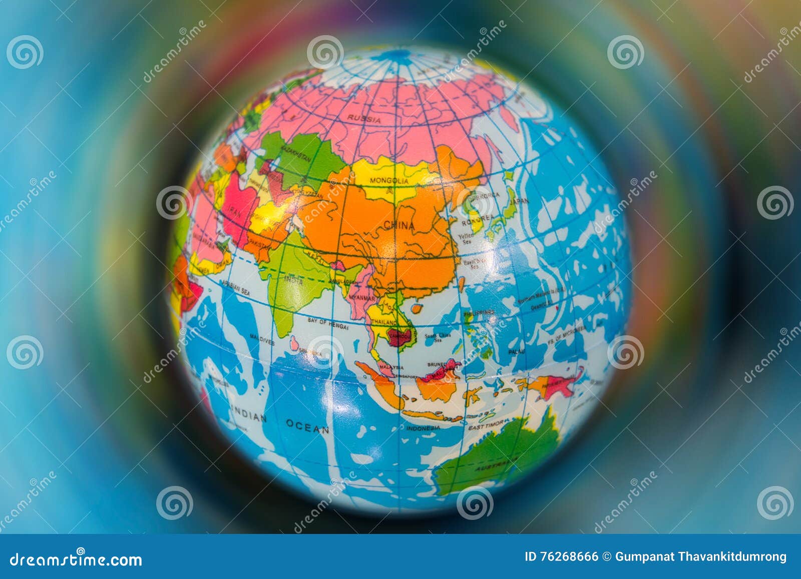 Global Ball Toy on Blue Background, Business Concept. Stock Photo ...