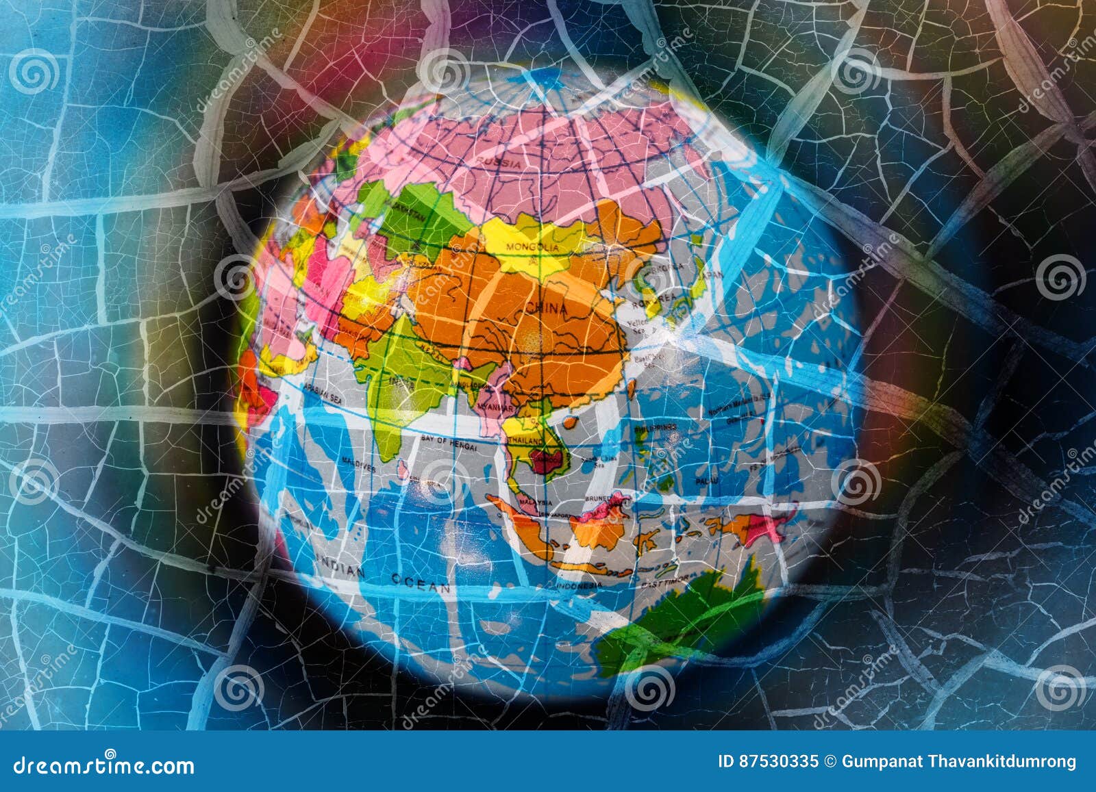 Global Ball Toy, Breakdown of Asia Crisis. Stock Image - Image of ...
