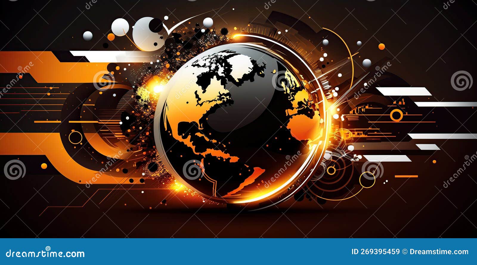 Global Big Data Background, World Technology and Business Concept ...