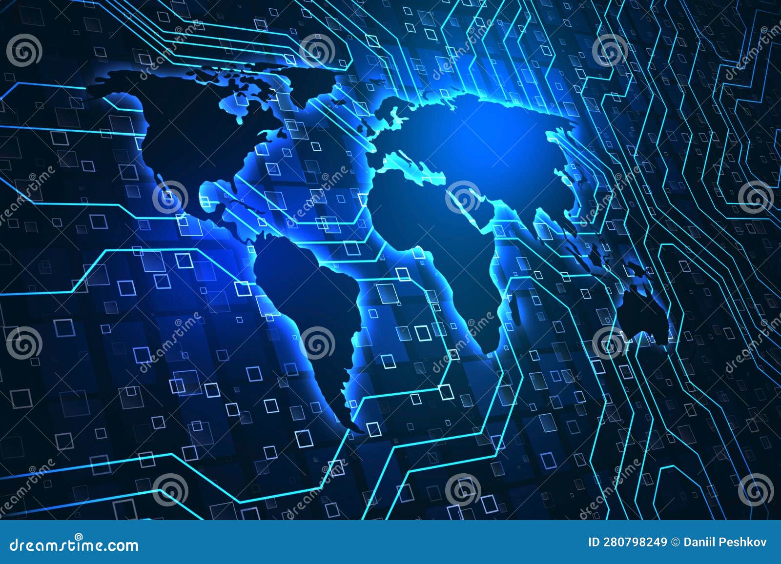 Global Big Data and Innovation Technologies Concept with Perspective ...