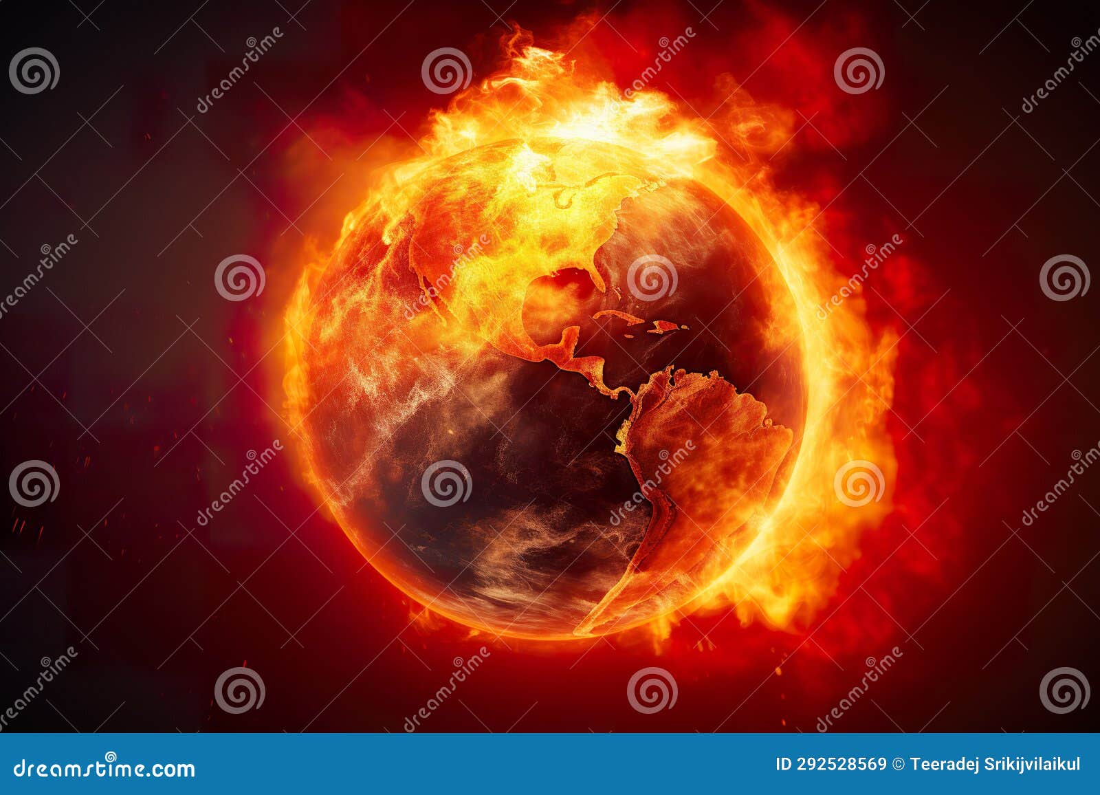 Boiling Earth Scenario With Parched Soil And Evaporating Water Bodies ...