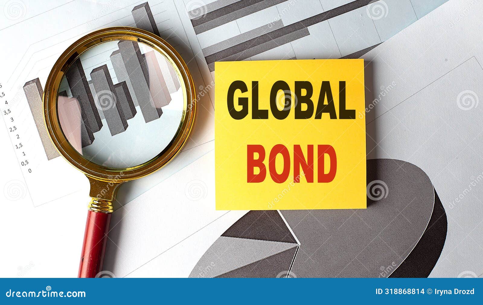 GLOBAL BOND Text on Sticky on Chart Background Stock Photo - Image of ...