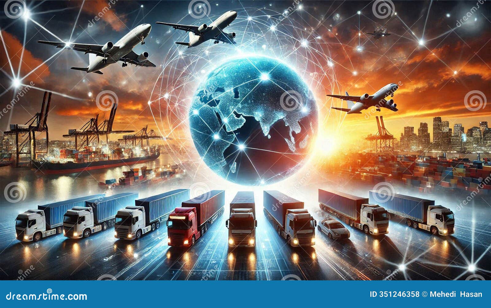 Global Business Logistics Import Export Background Stock Photo - Image ...