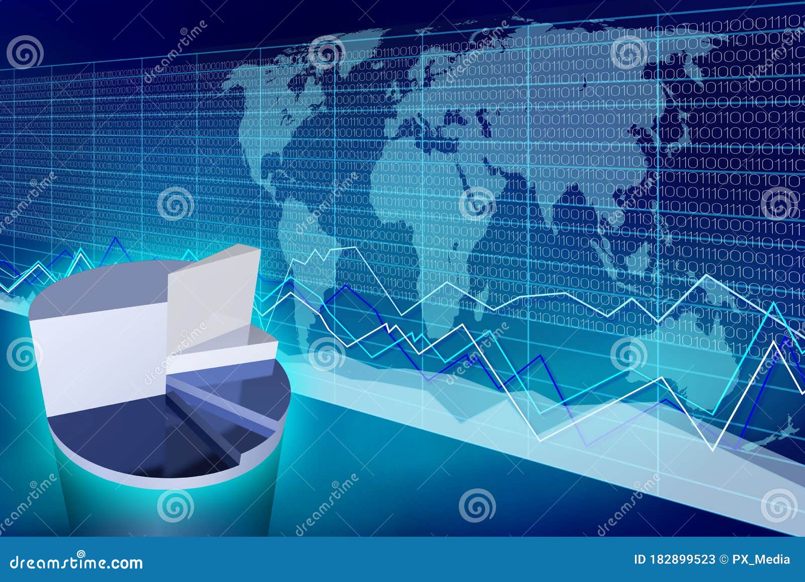 Global Business Financial Data Chart Stock Illustration - Illustration ...
