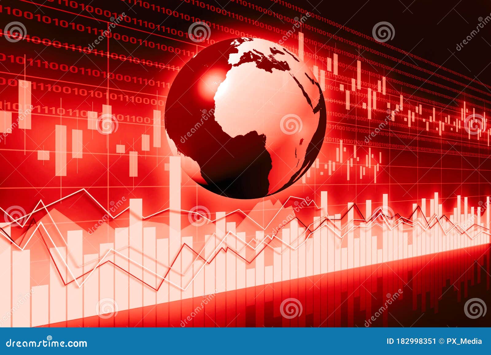 Global Business Financial Data Chart Stock Illustration - Illustration ...