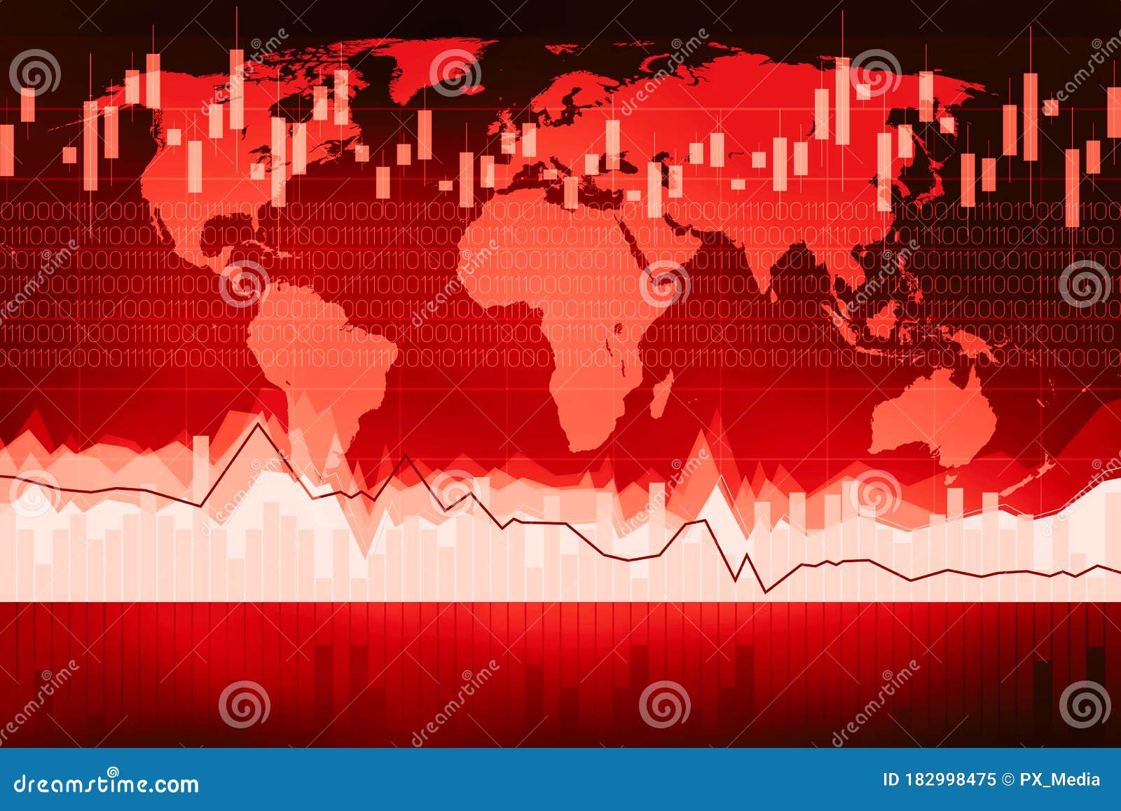 Global Business Financial Data Chart Stock Illustration - Illustration ...