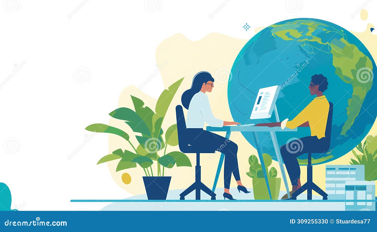 Global Business Collaboration AI Generative Stock Photo - Image of ...