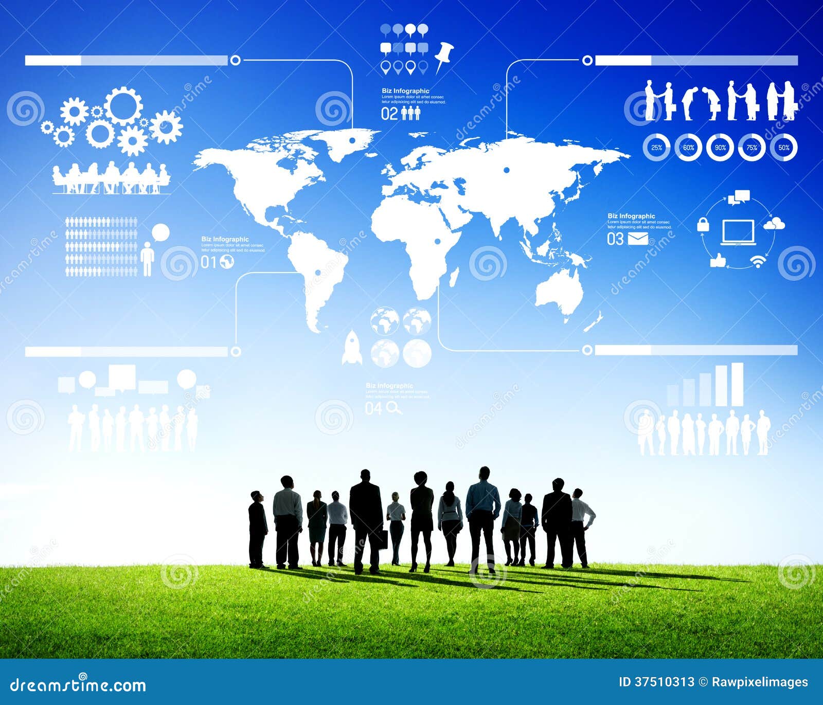 Global Business Communications with Infographic Stock Image - Image of ...