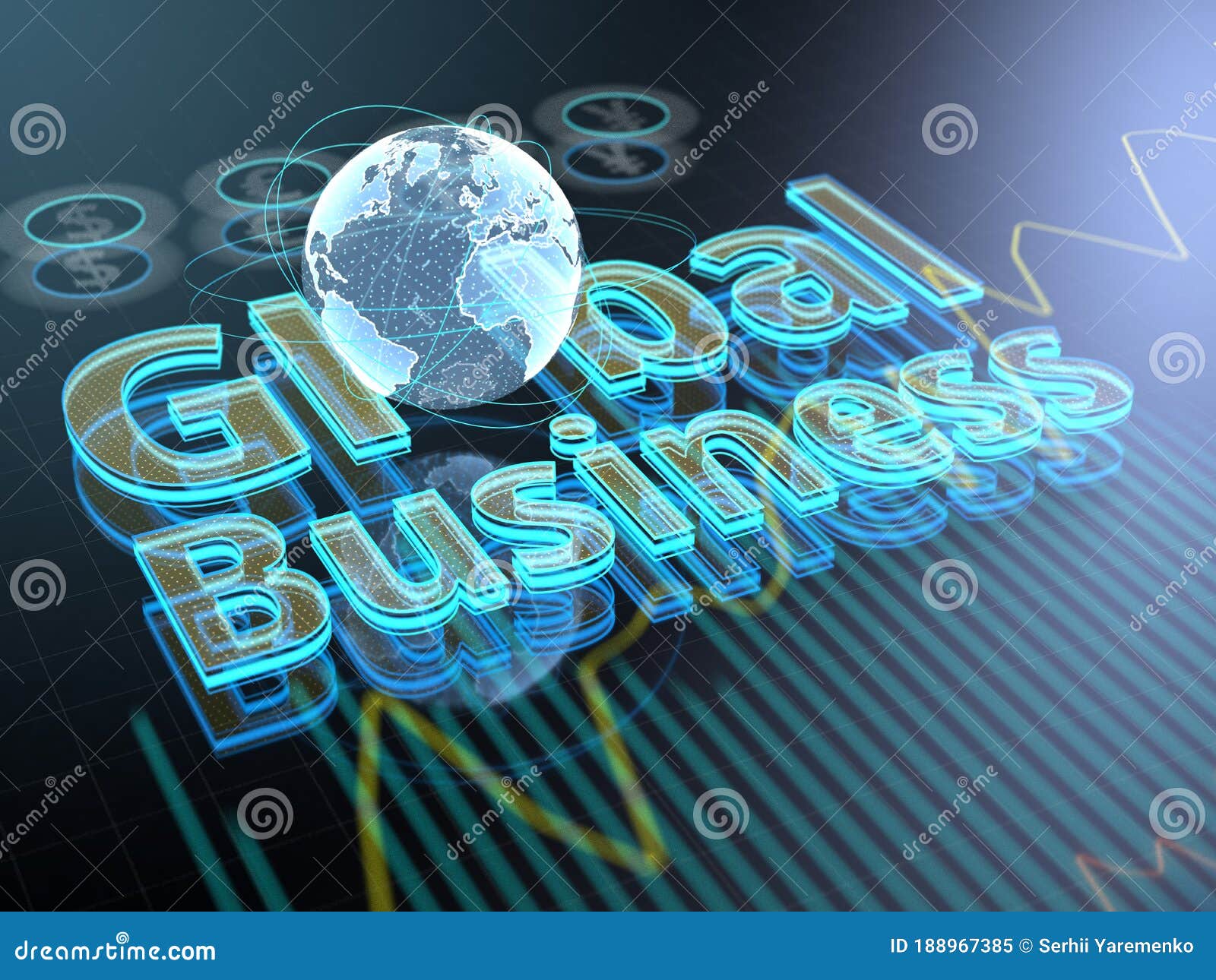 Global business concept stock illustration. Illustration of data ...