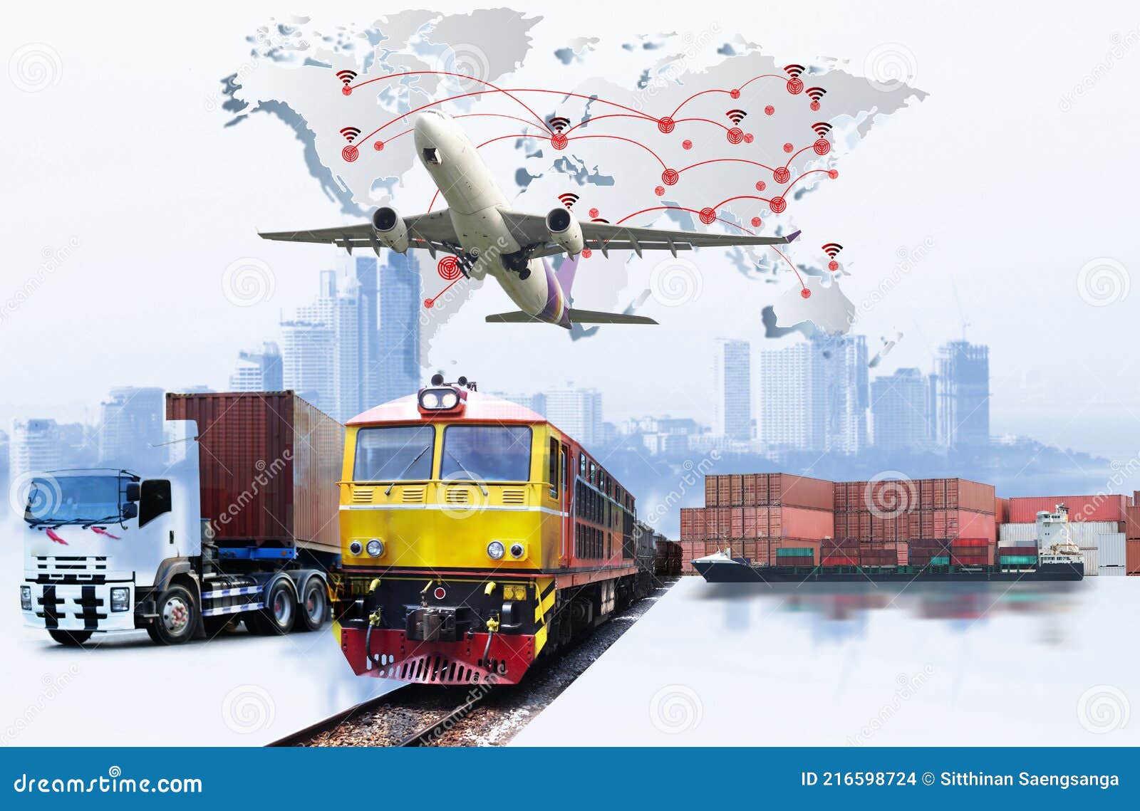 Transportation, Import-export, Truck and Send a Goods Stock Photo ...