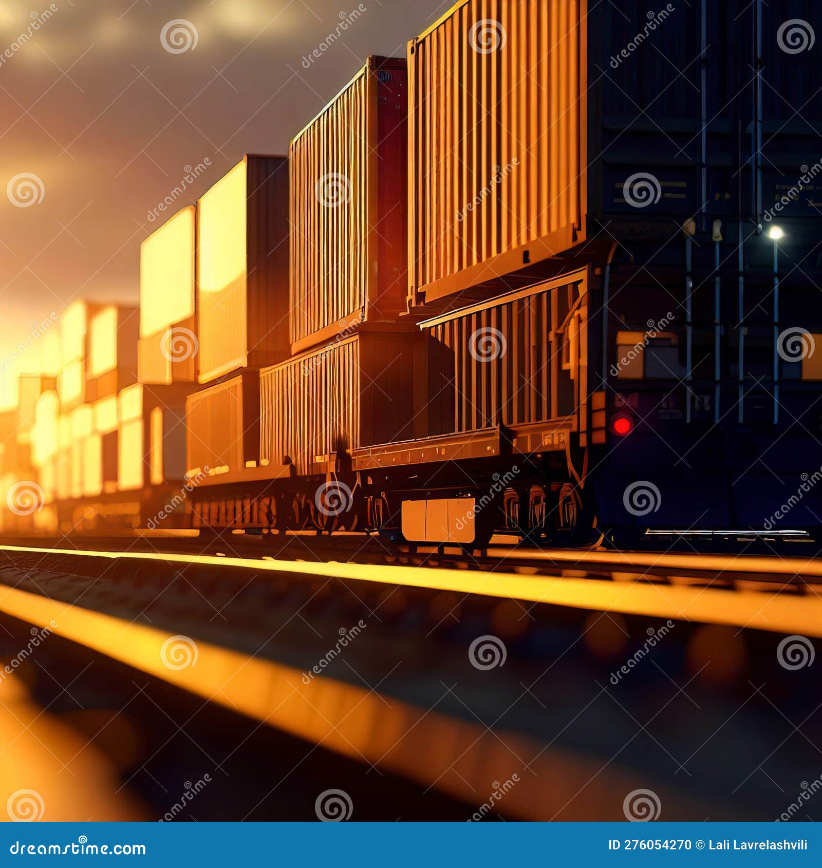Global Business of Container Cargo Freight Train for Business Logistics ...