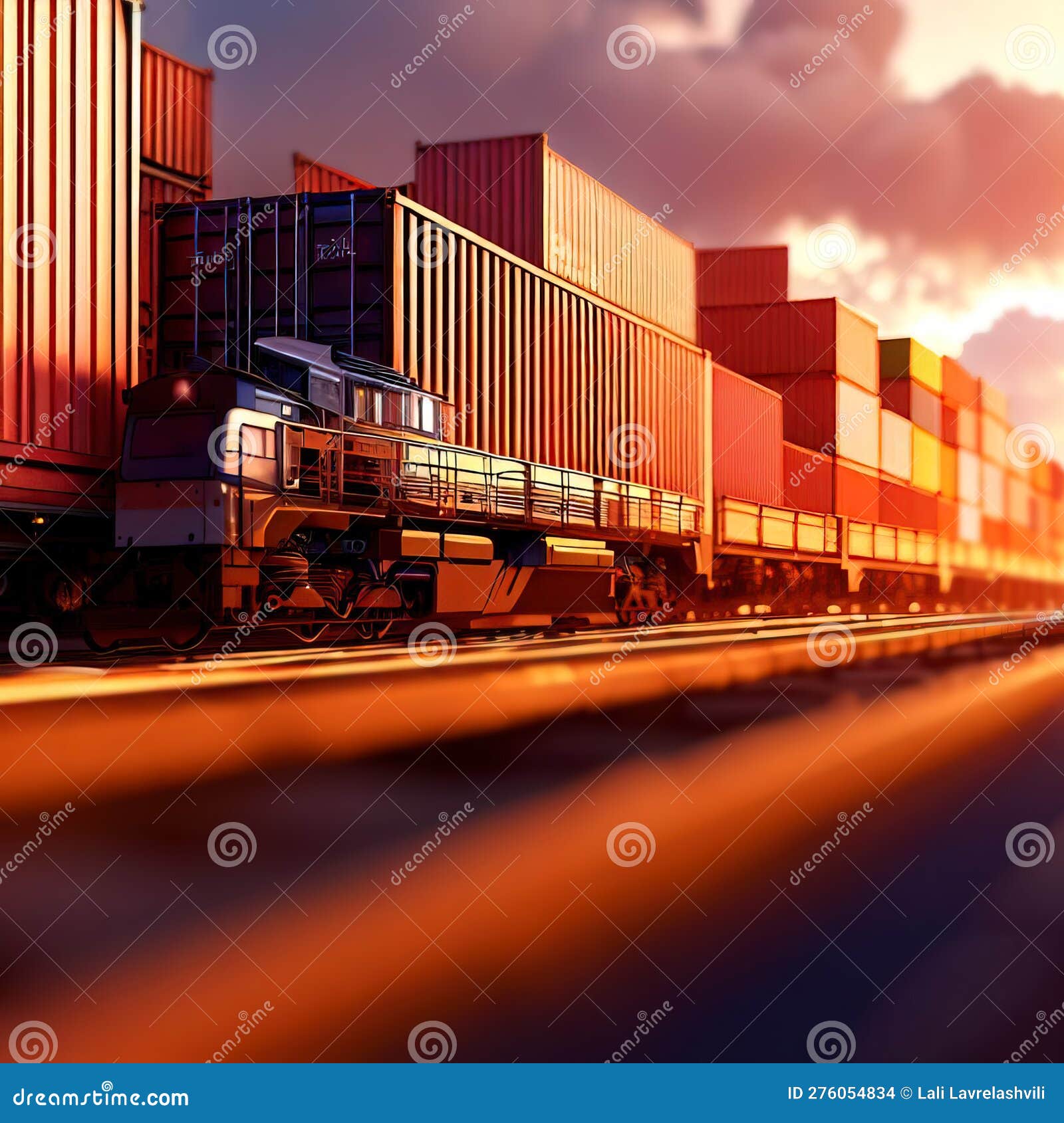 Global Business of Container Cargo Freight Train for Business Logistics ...