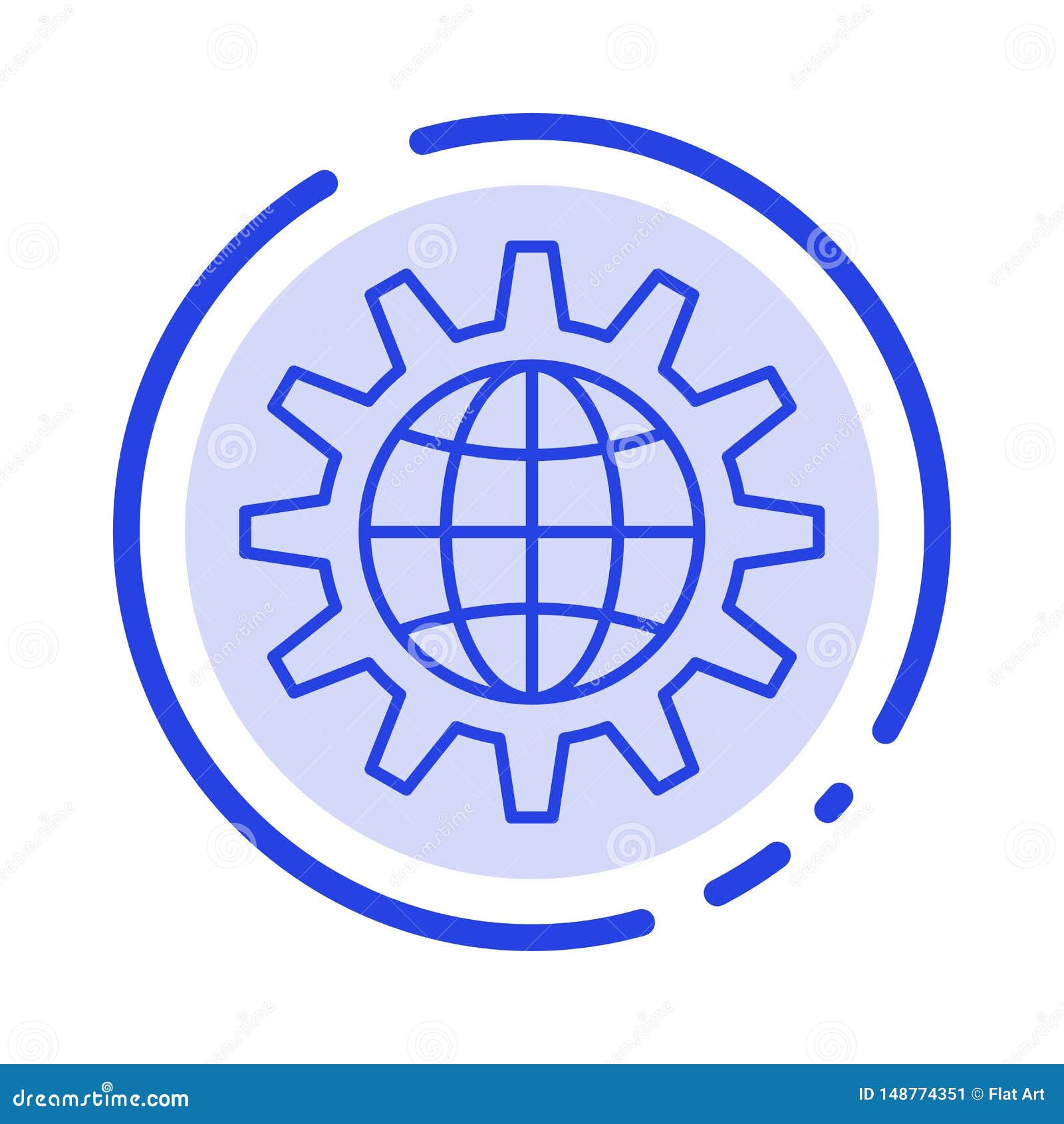 Global, Business, Develop, Development, Gear, Work, World Blue Dotted ...