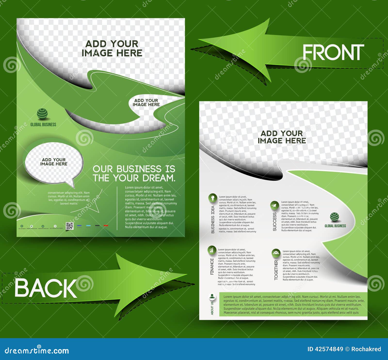 Global Business Flyer stock vector. Illustration of brochure - 42574849