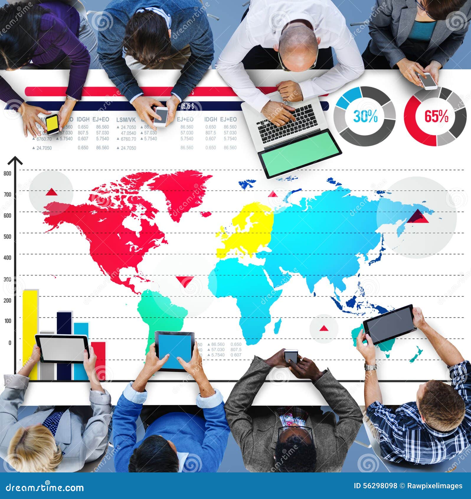 Global Business Graph Growth World Map Concept Stock Photo - Image of ...