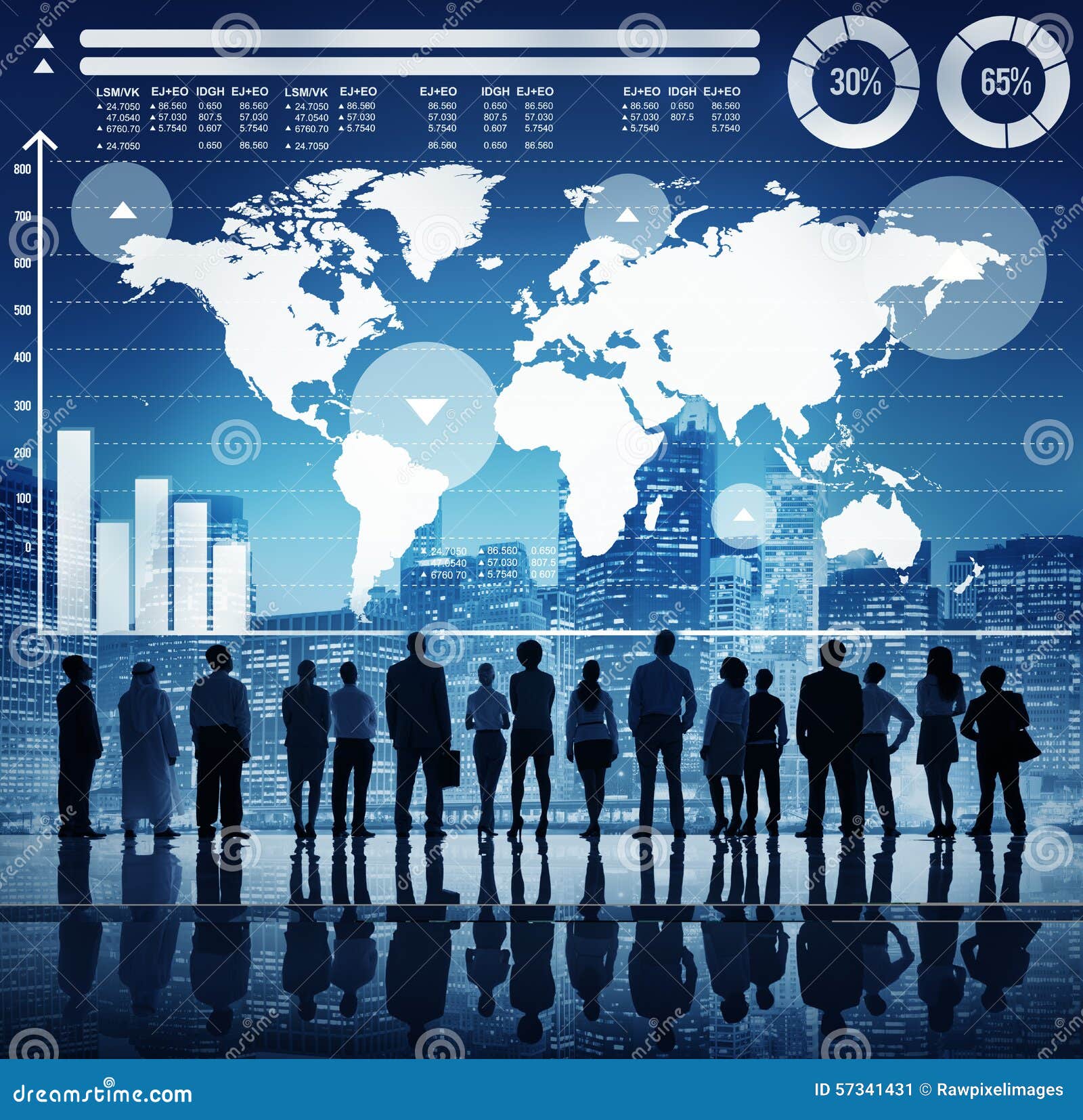 Global Business Graph Growth World Map Concept Stock Illustration ...
