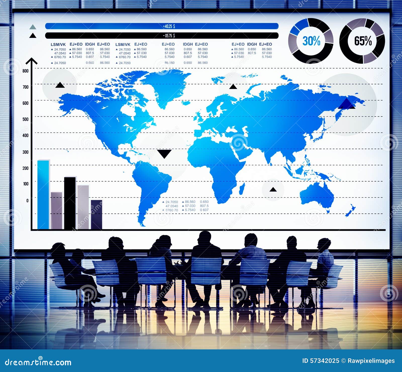 Global Business Graph Growth World Map Concept Stock Illustration ...