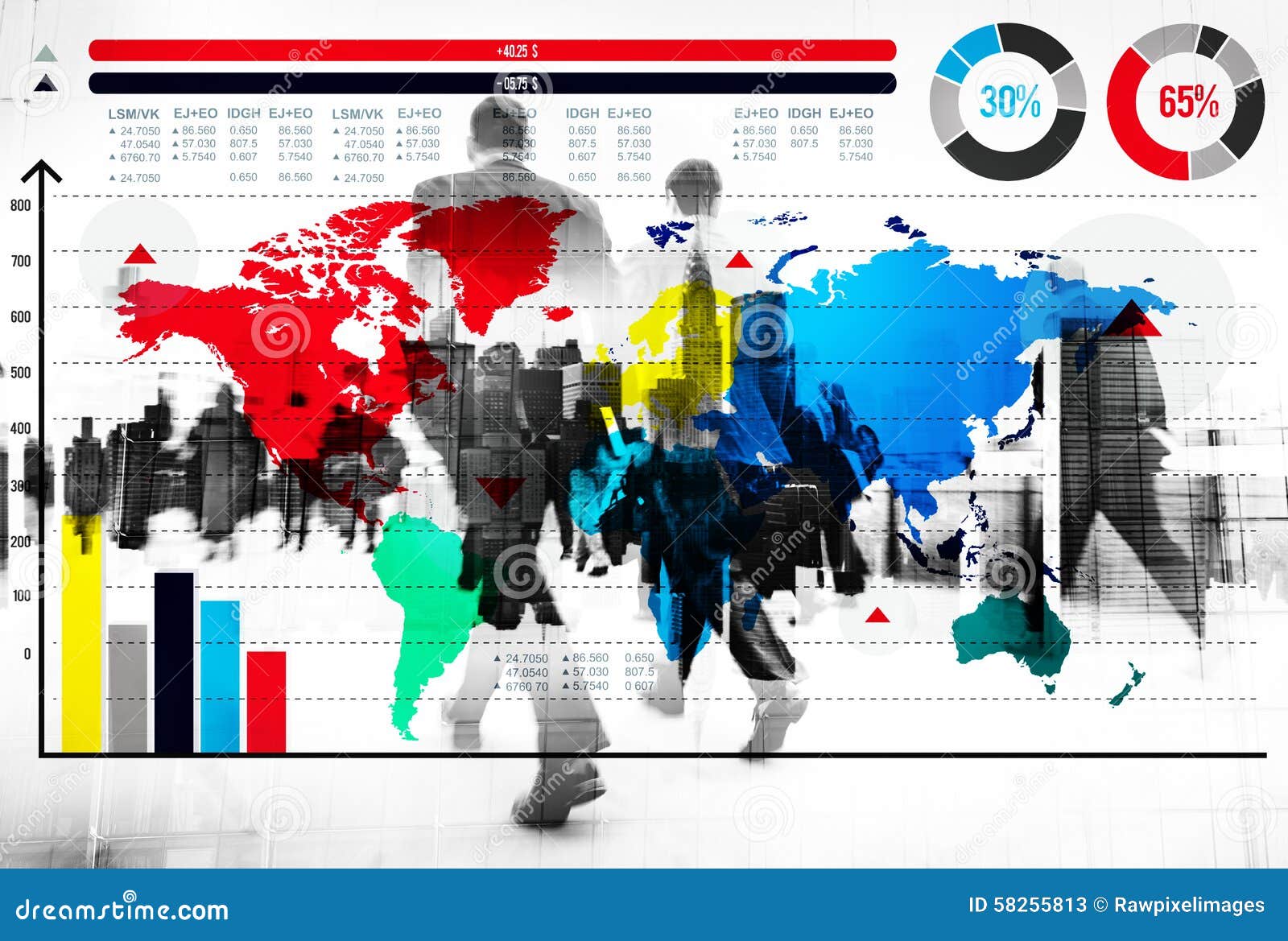 Global Business Graph Growth World Map Concept Stock Image - Image of ...