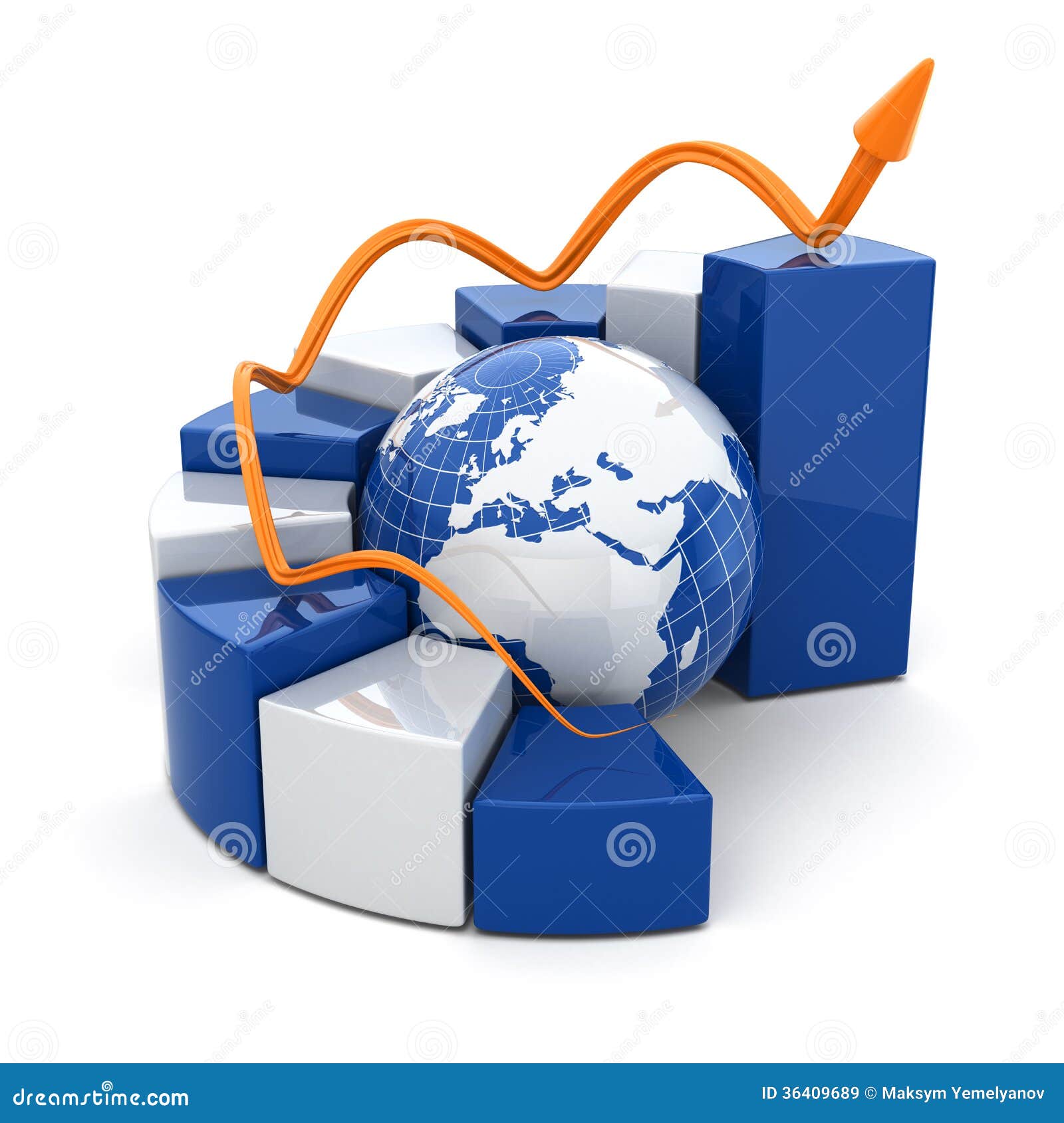 Global business graph. stock illustration. Illustration of growth ...