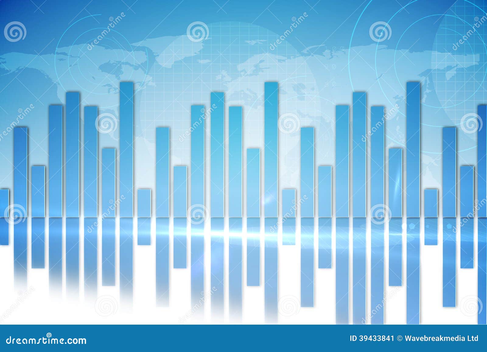 Global Business Graphic in Blue Stock Illustration - Illustration of ...