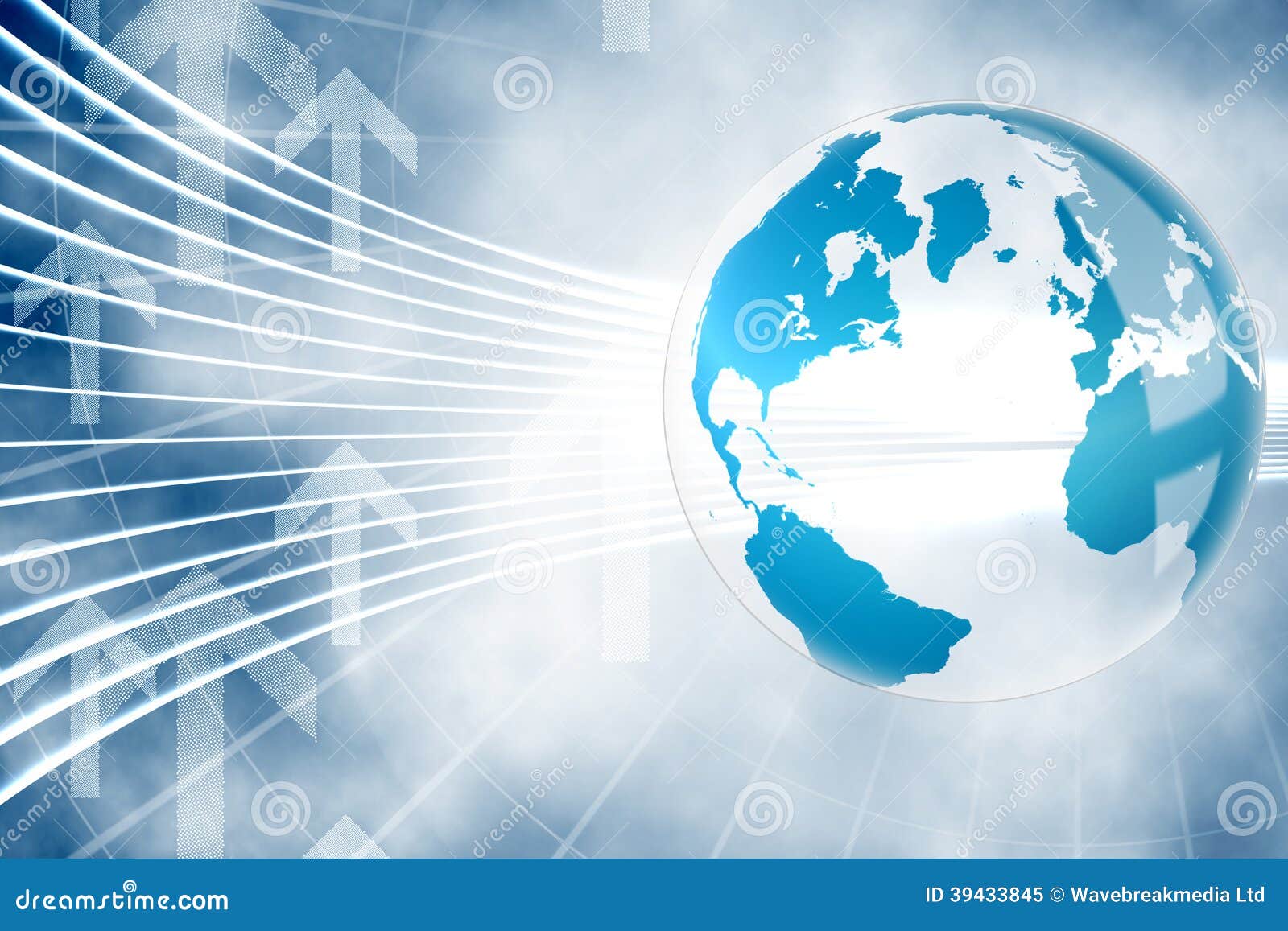 Global Business Graphic in Blue Stock Illustration - Illustration of ...
