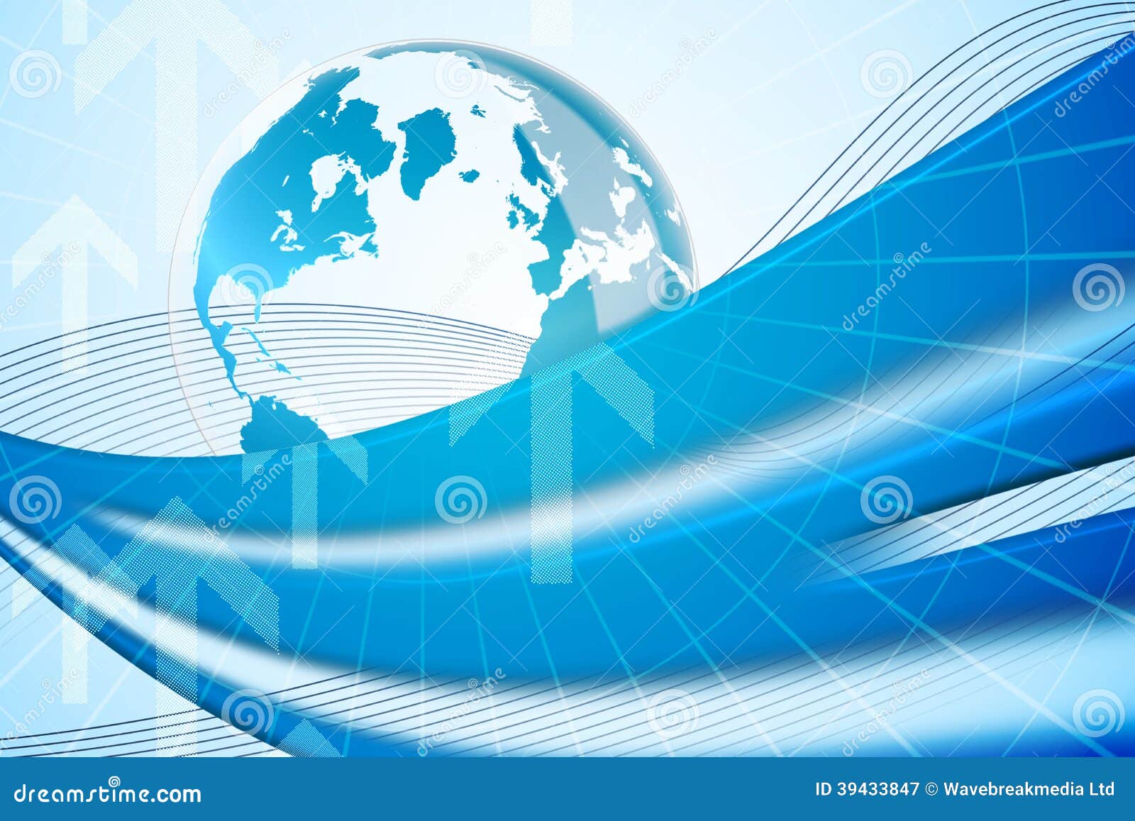 Global Business Graphic in Blue Stock Illustration - Illustration of ...