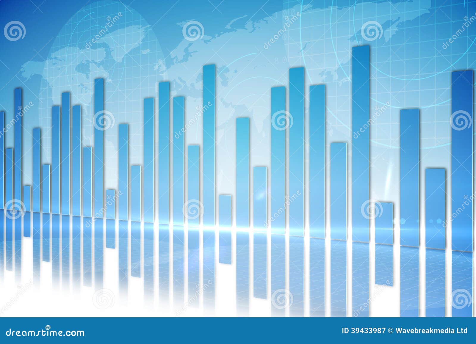 Global Business Graphic in Blue Stock Illustration - Illustration of ...
