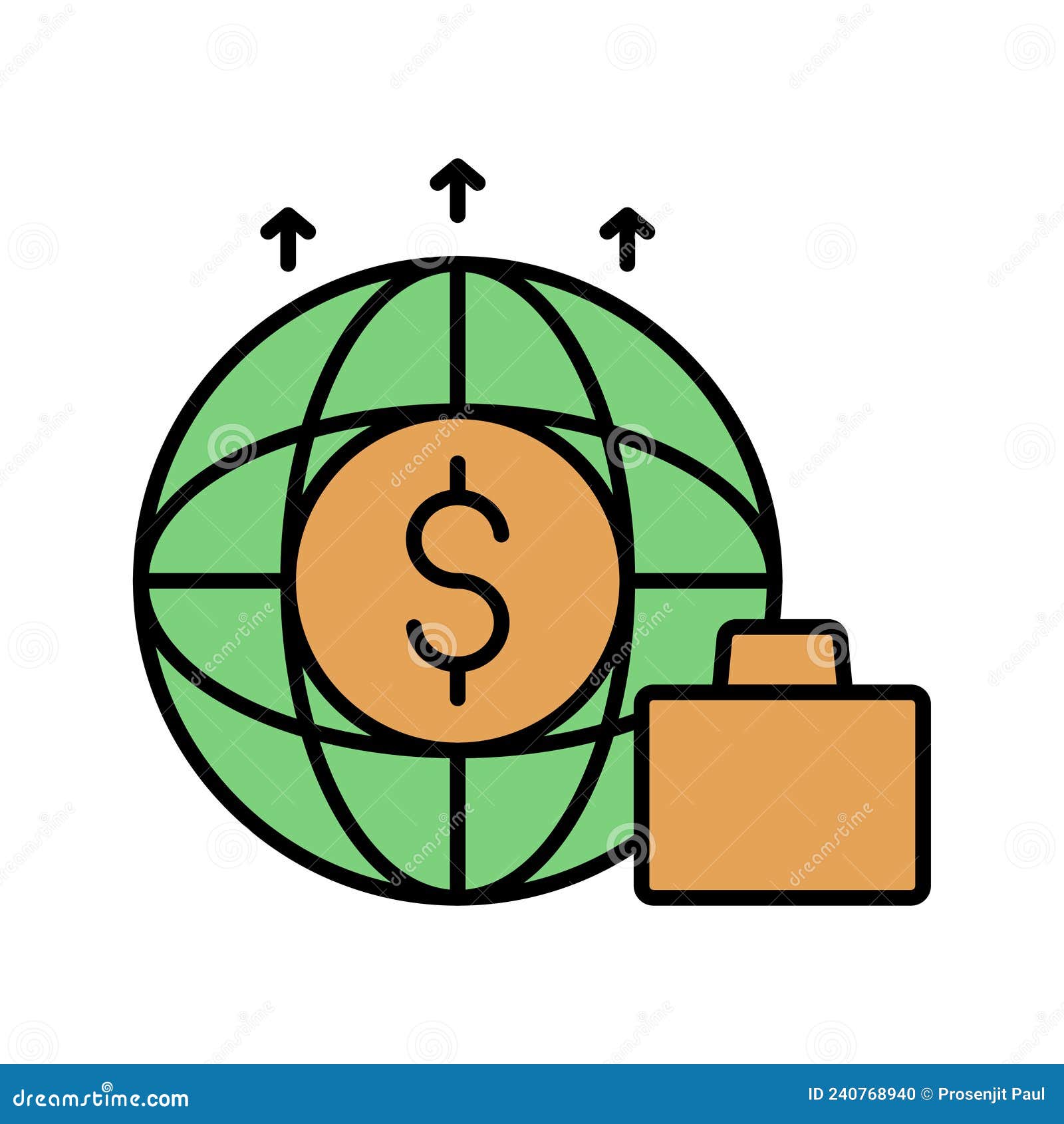 Global Business Growth Icon Stock Photo - Image of icon, symbol: 240768940