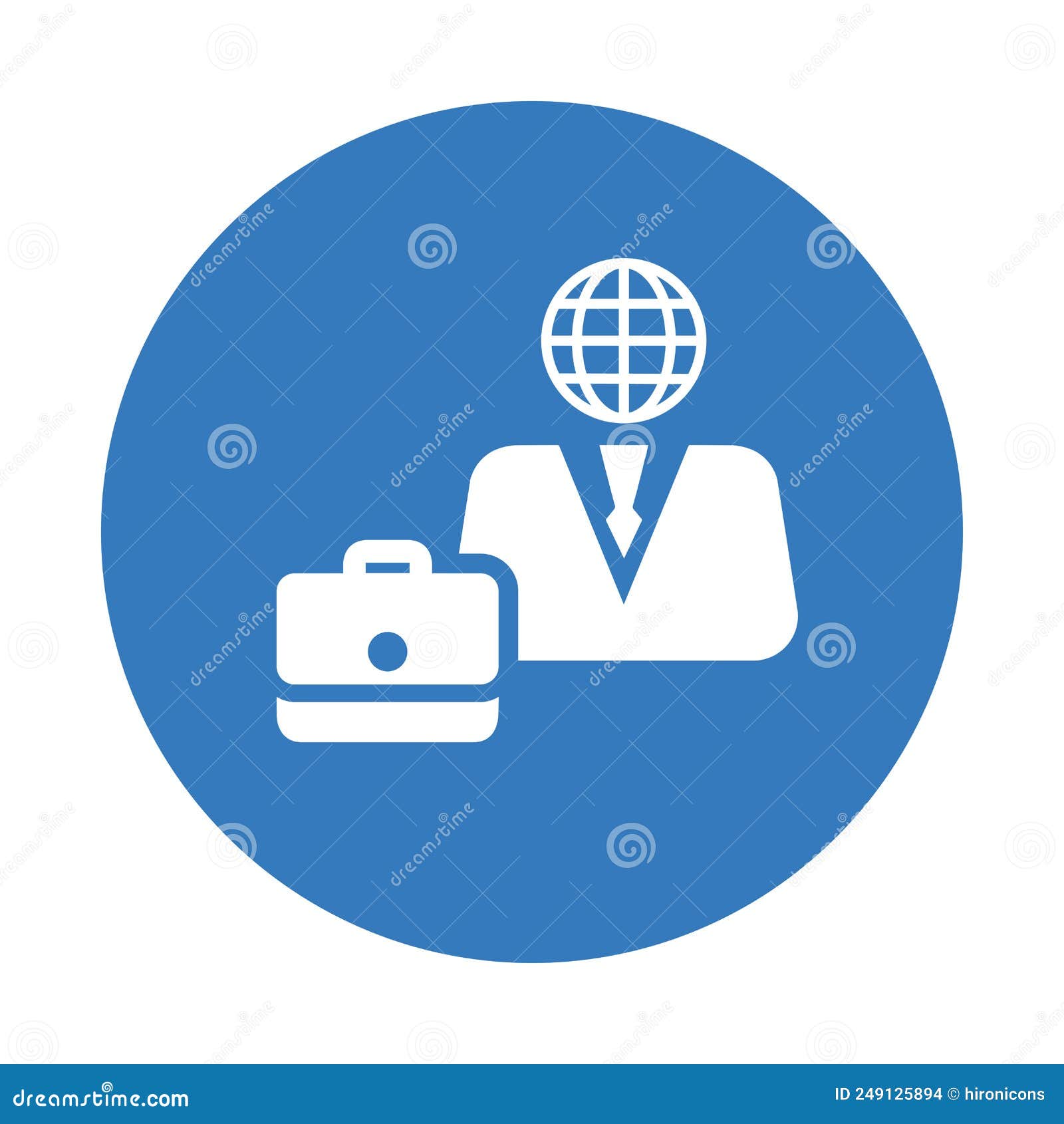 Global Business Icon. Blue Color Design Stock Vector - Illustration of ...