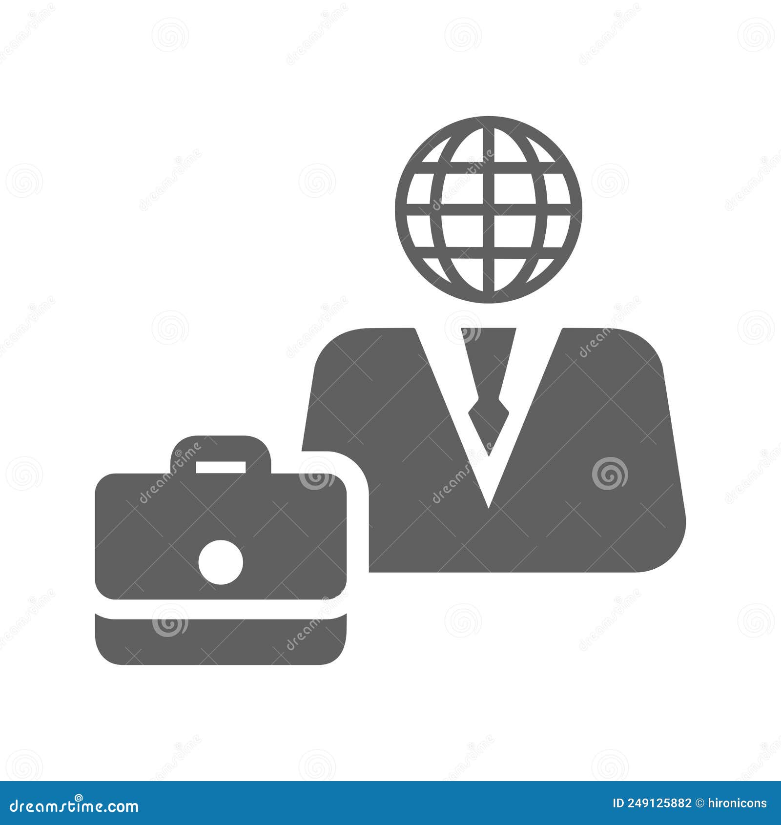 Global Business Icon. Gray Vector Graphics Stock Vector - Illustration ...