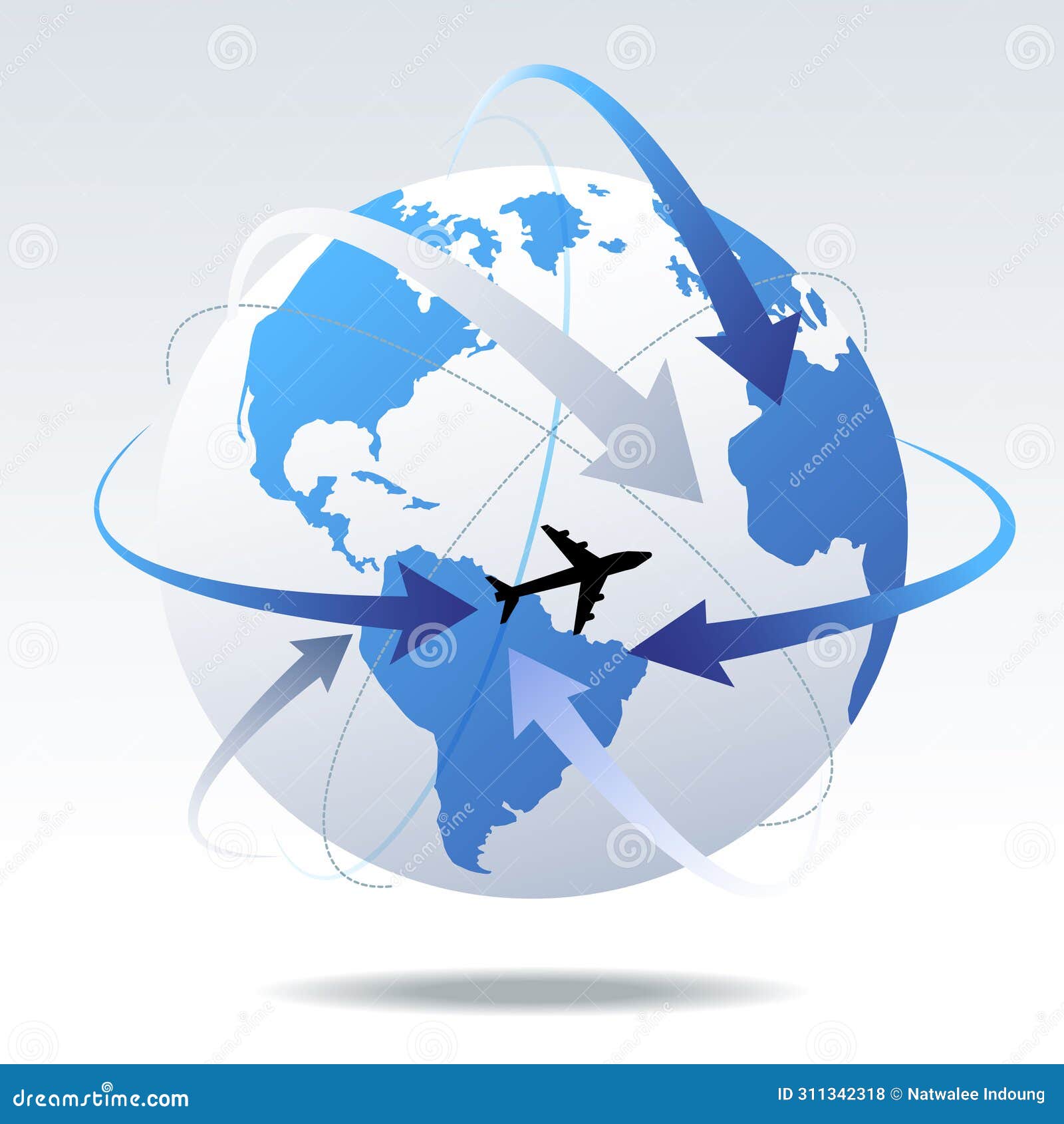 Global Business Idea - Earth Arrows Paths. Vector Stock Illustration ...