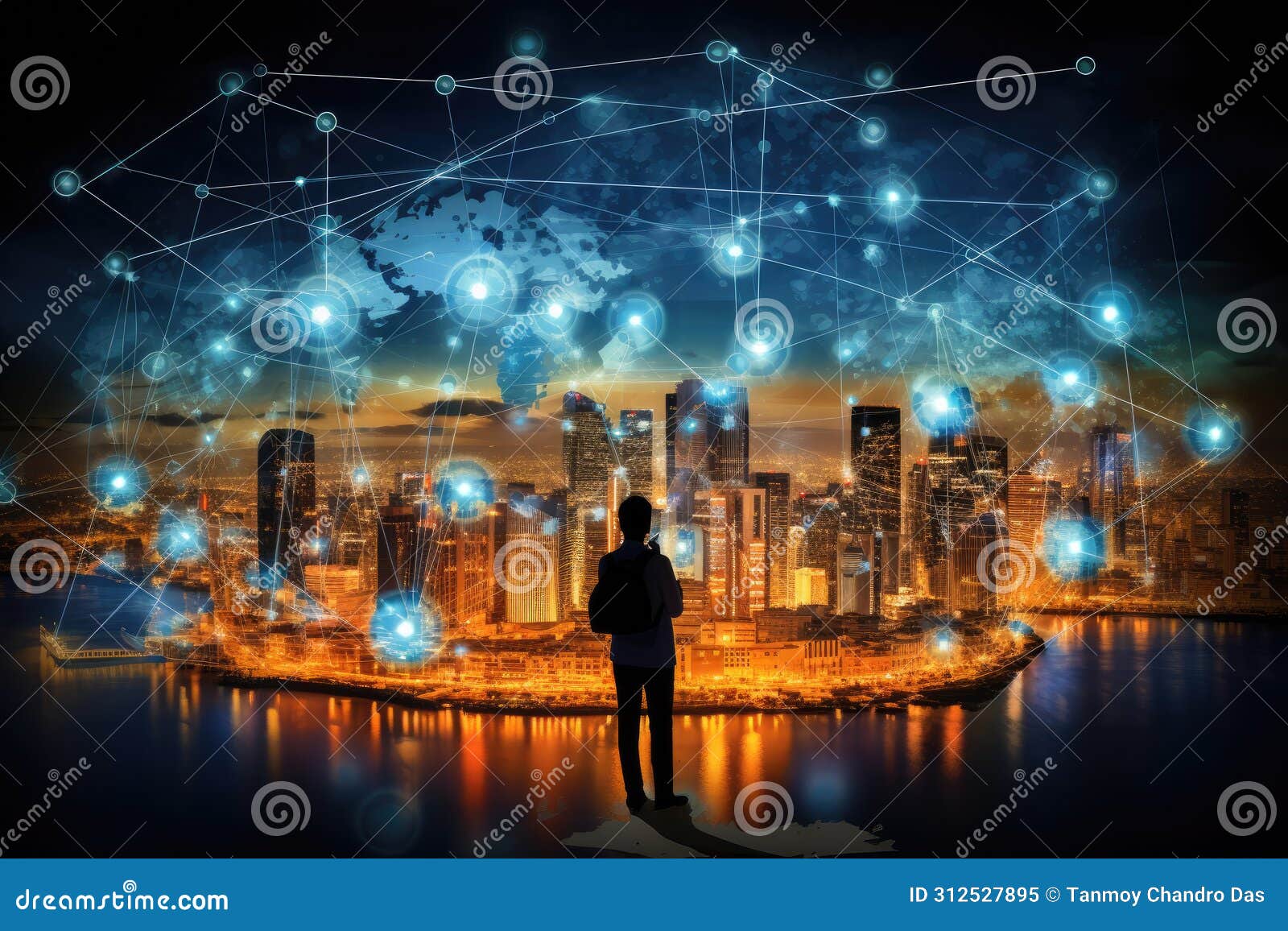 Global Business Internet Network Connection Interior. AI Generated ...