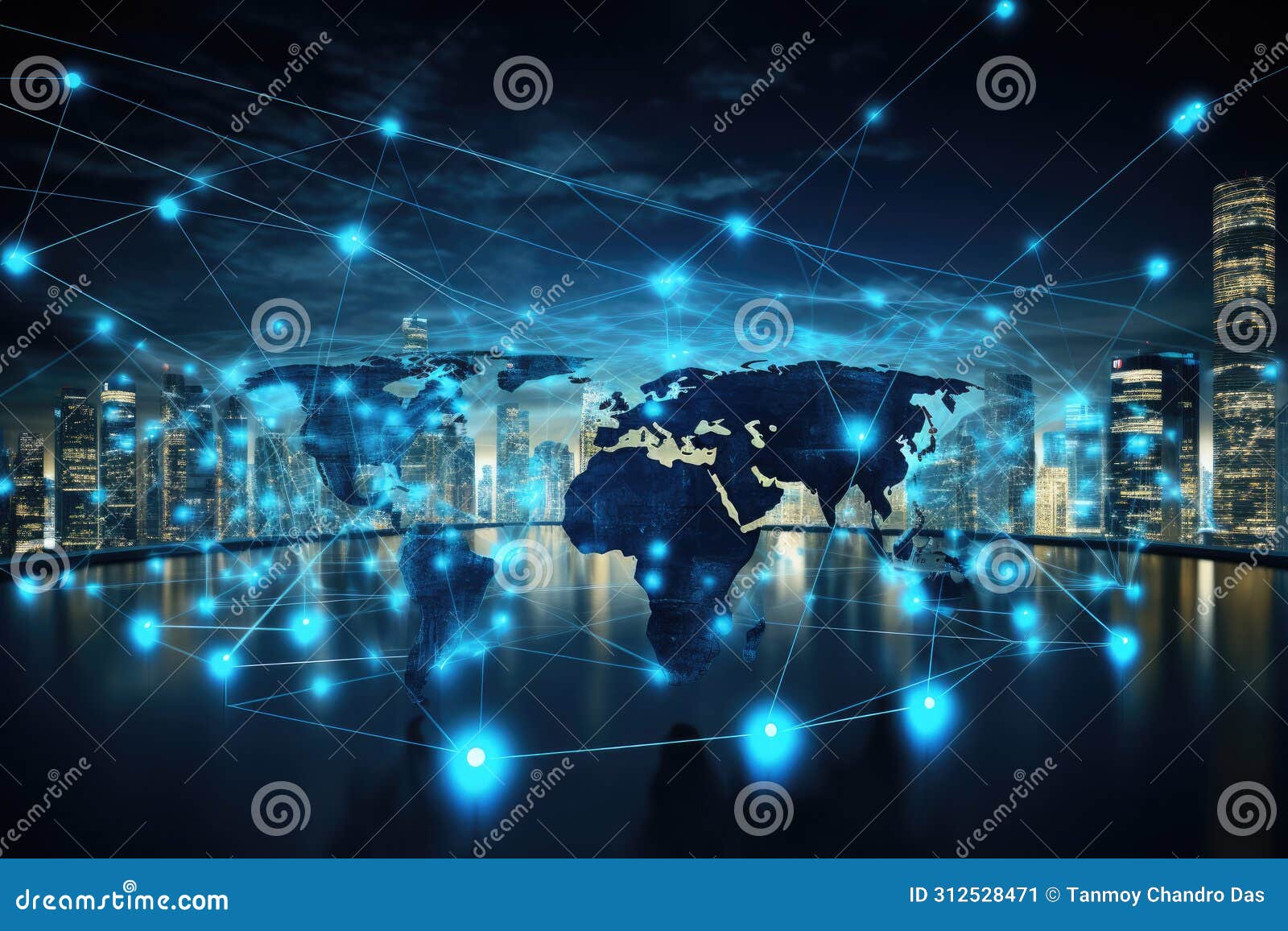 Global Business Internet Network Connection Interior. AI Generated ...