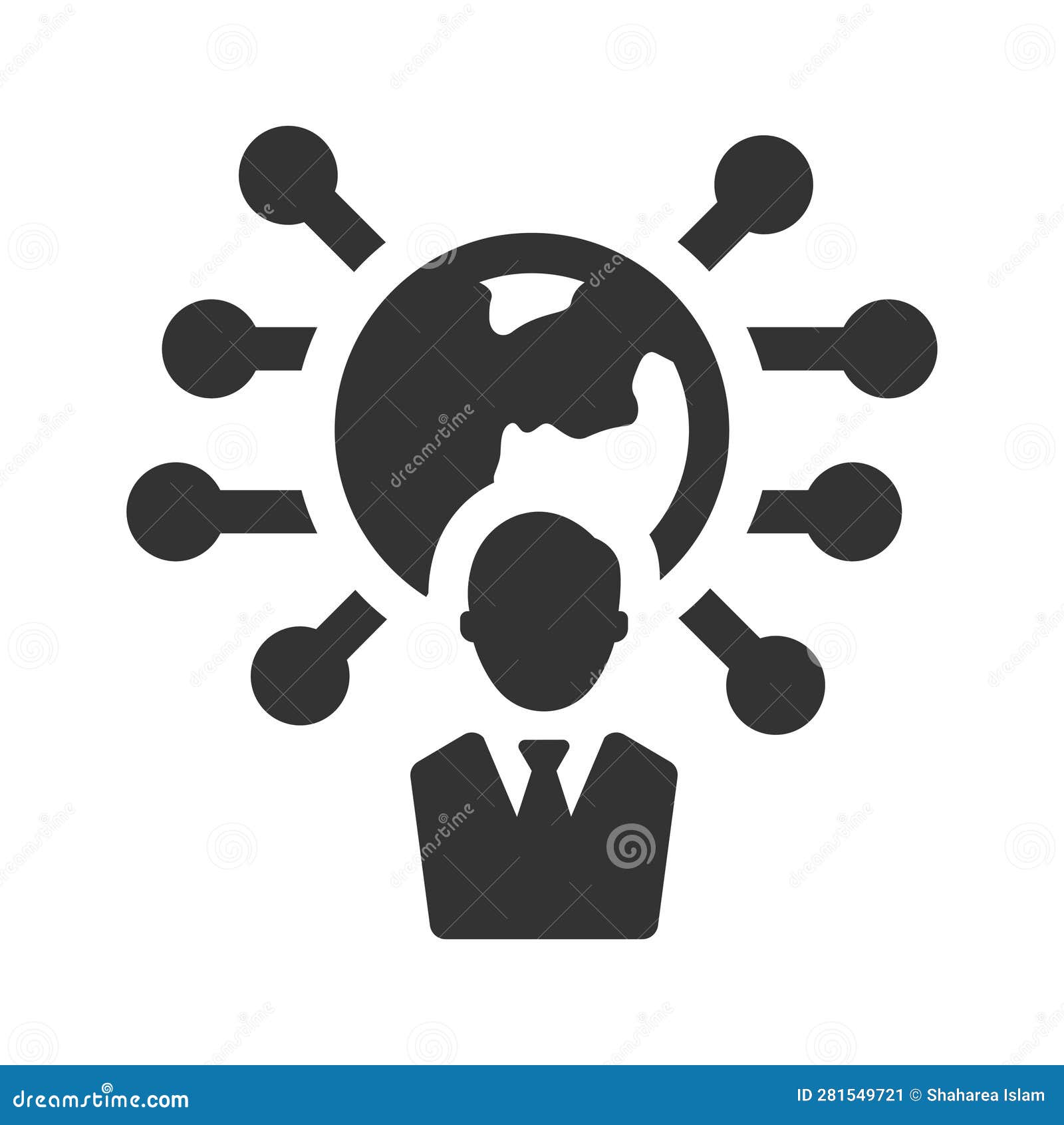 Global business link icon stock vector. Illustration of symbol - 281549721