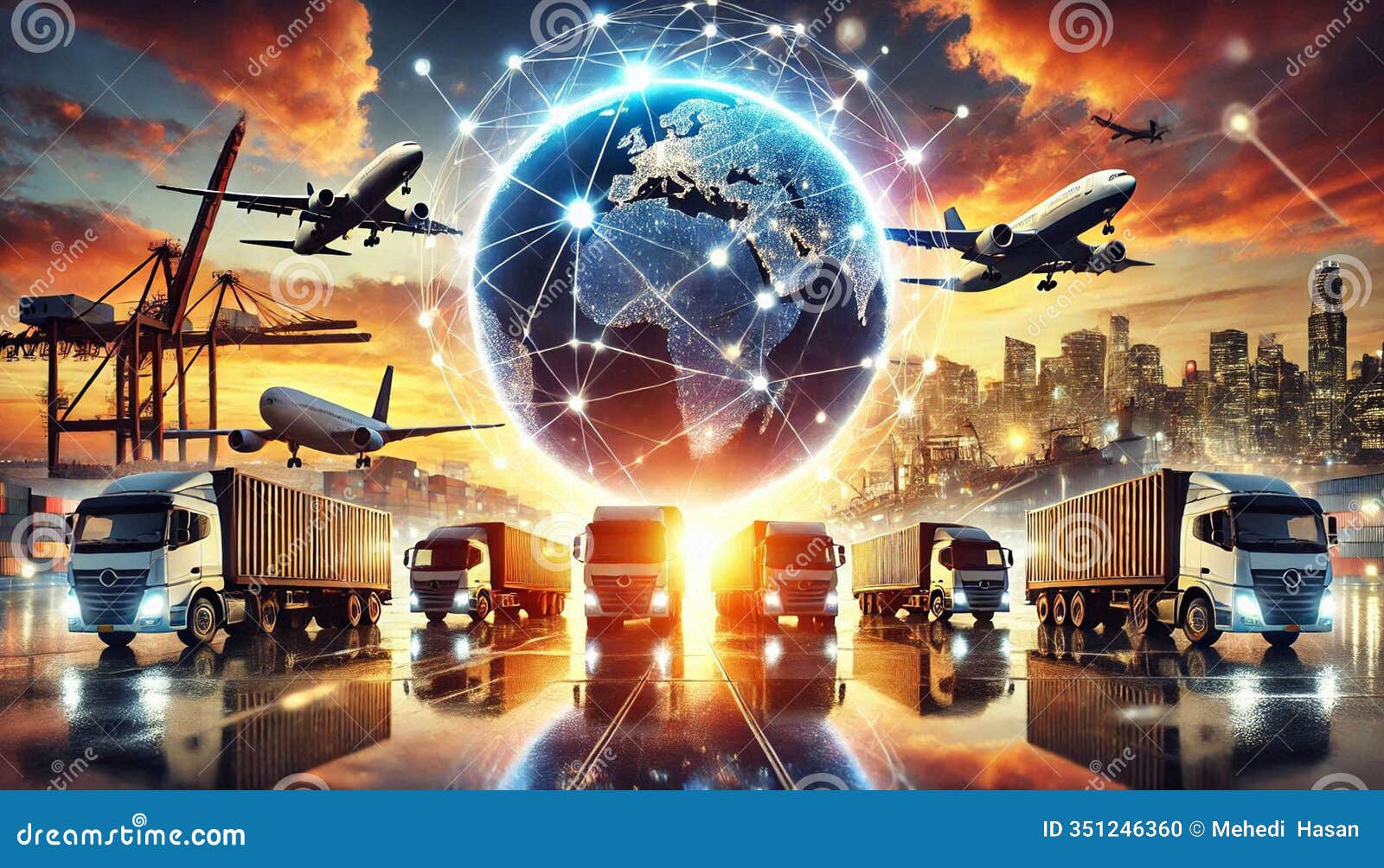 Global Business Logistics Import Export Background Stock Photo - Image ...