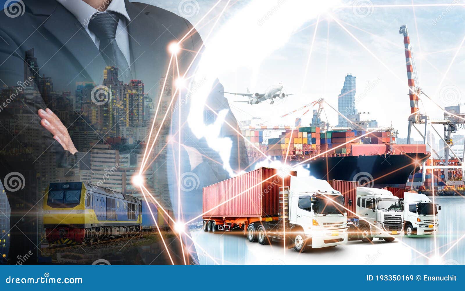 Global Business Logistics Import Export Background Stock Image - Image ...