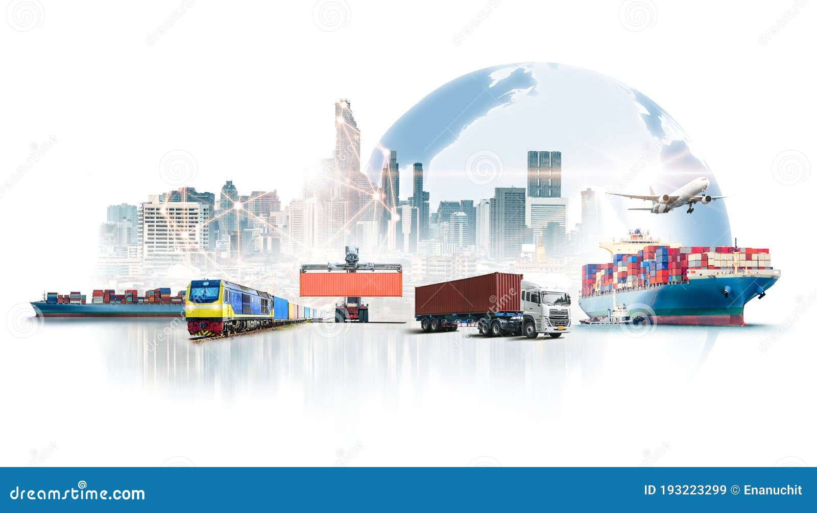 Global Business Logistics Import Export on White Background Stock Image ...
