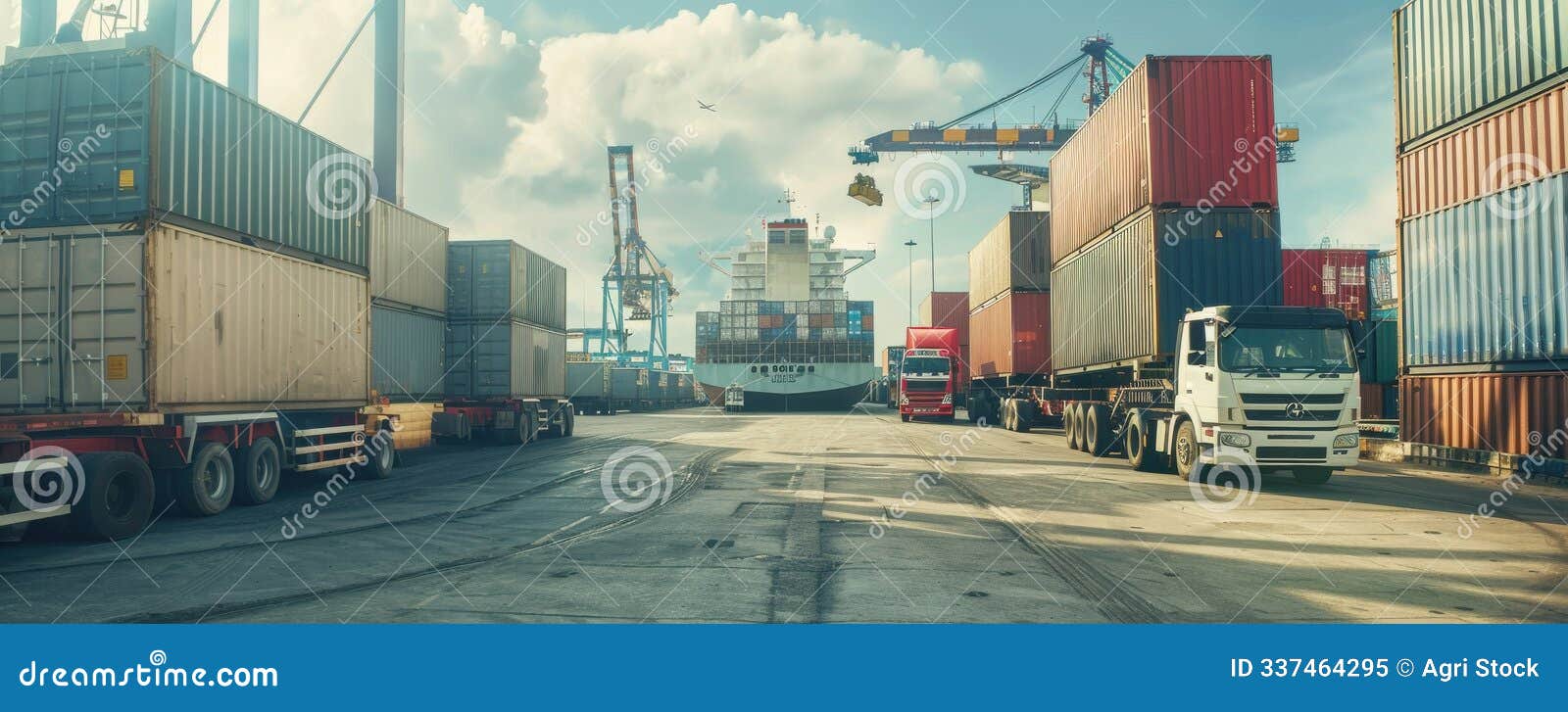 Global Business Logistics Operations with Container Cargo Freight Train ...