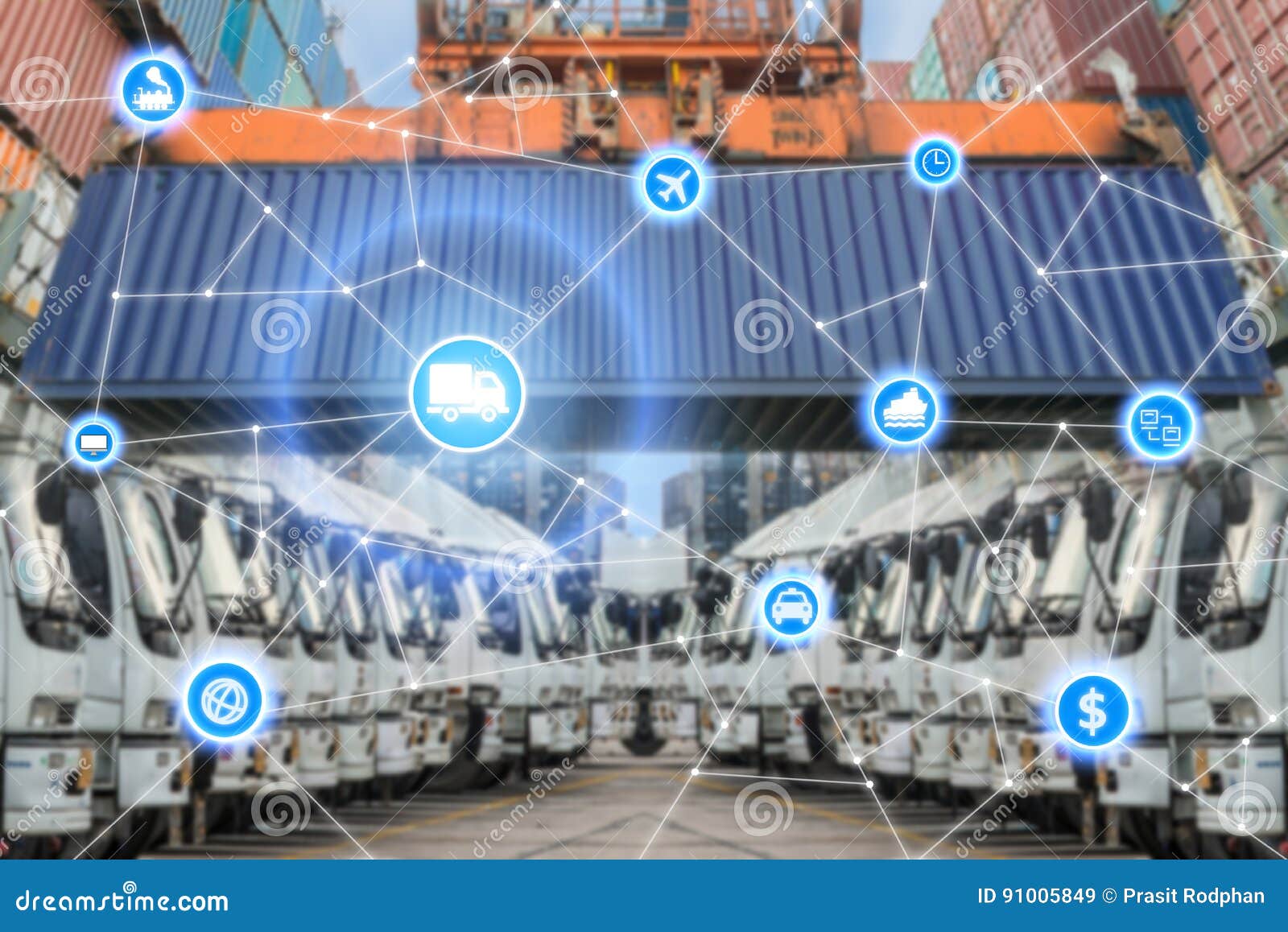 Global Business Logistics System Connection Technology Interface Stock ...