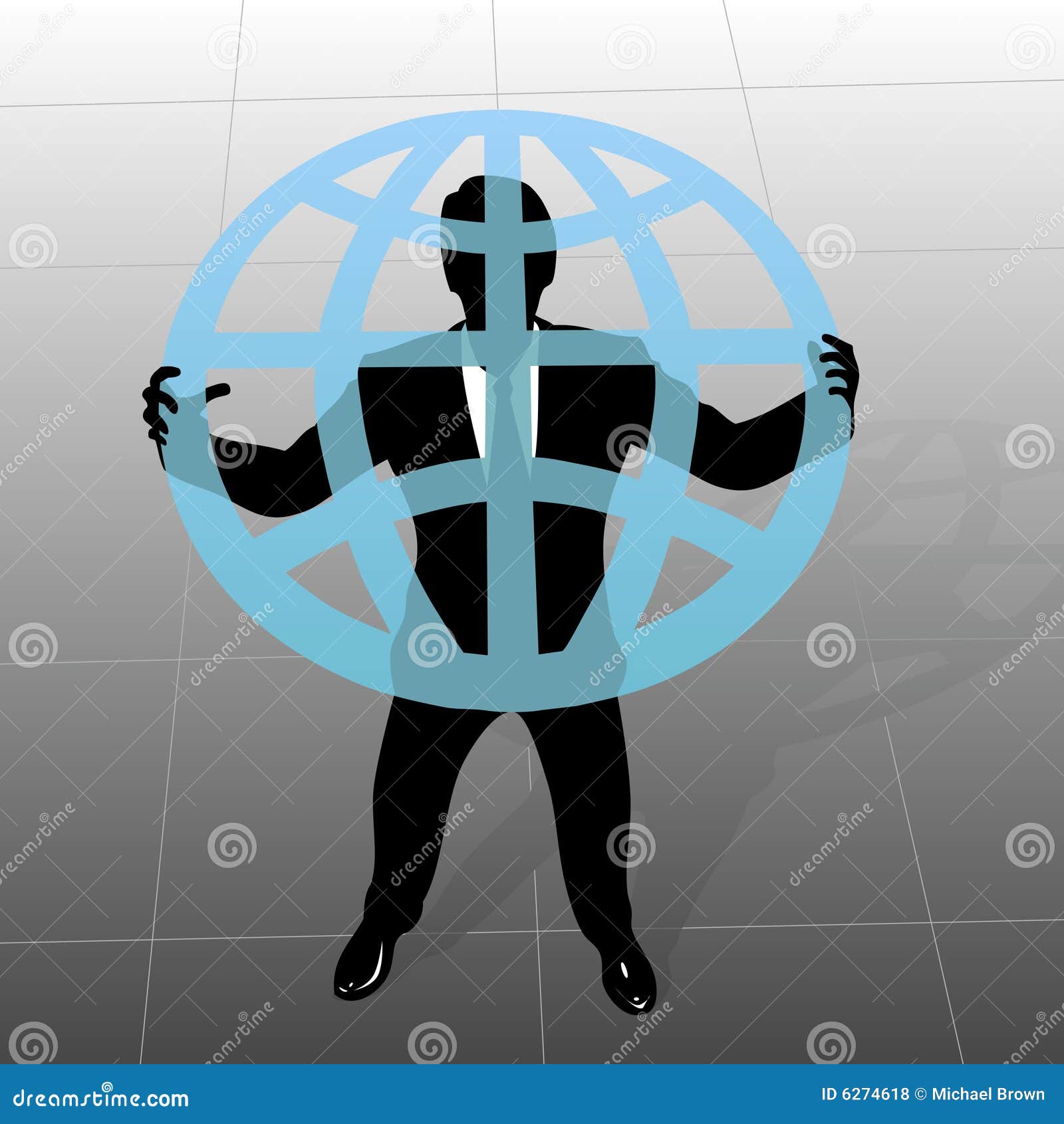 Global Business Man Holds Globe Stock Vector - Illustration of male ...