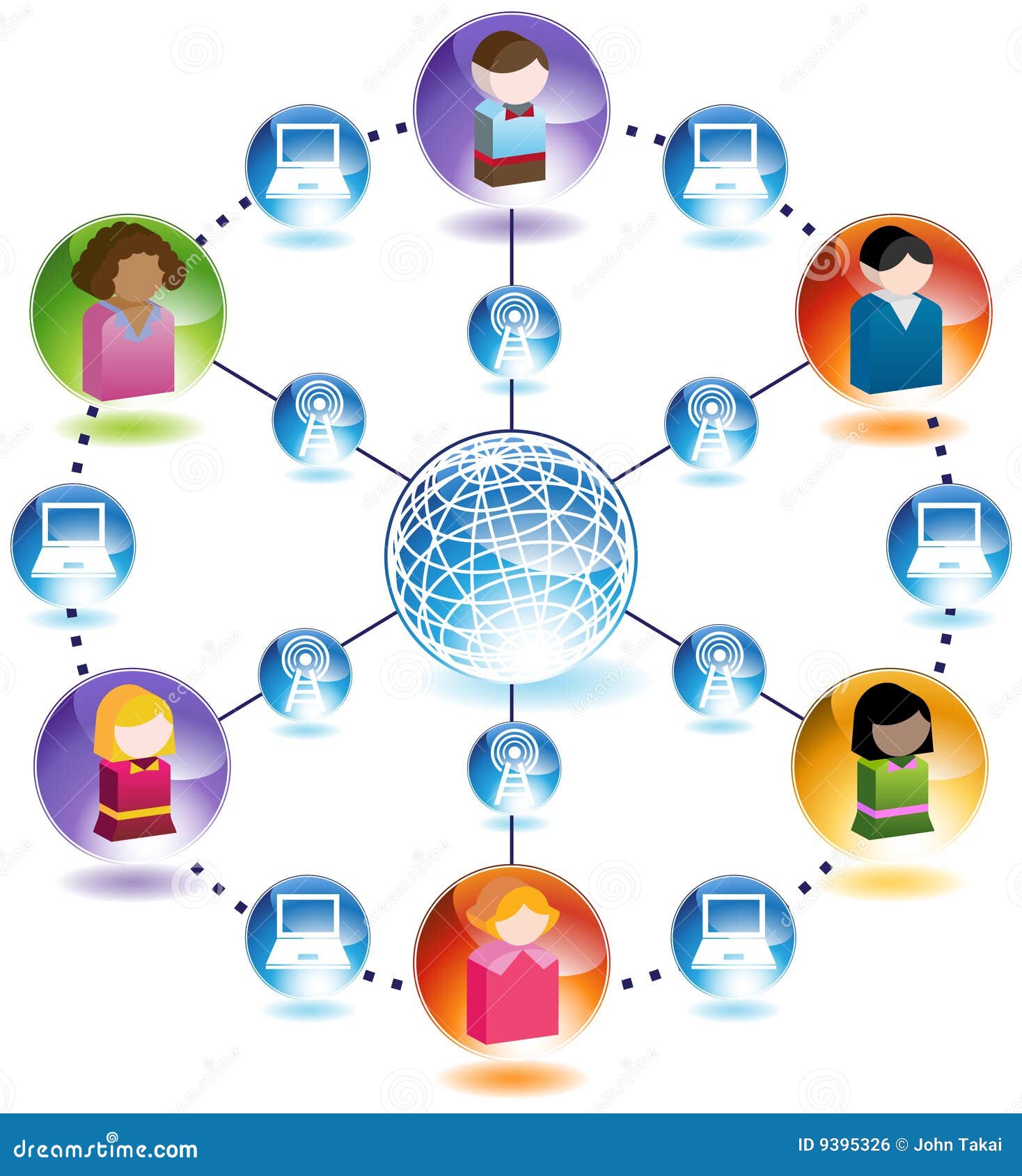 Global Business Network stock vector. Illustration of communicate - 9395326