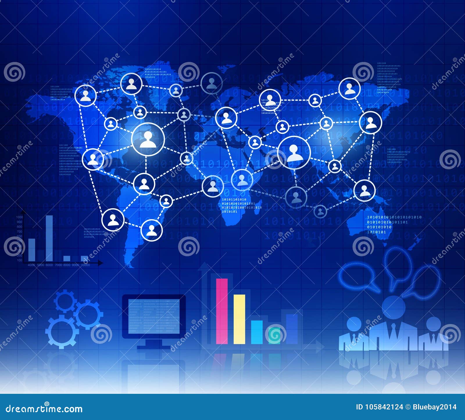 Global business network stock illustration. Illustration of growth ...