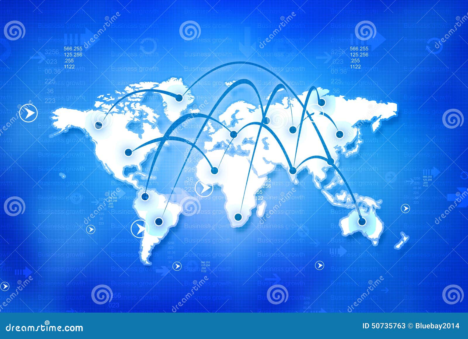Global business network stock image. Image of blue, digit - 50735763