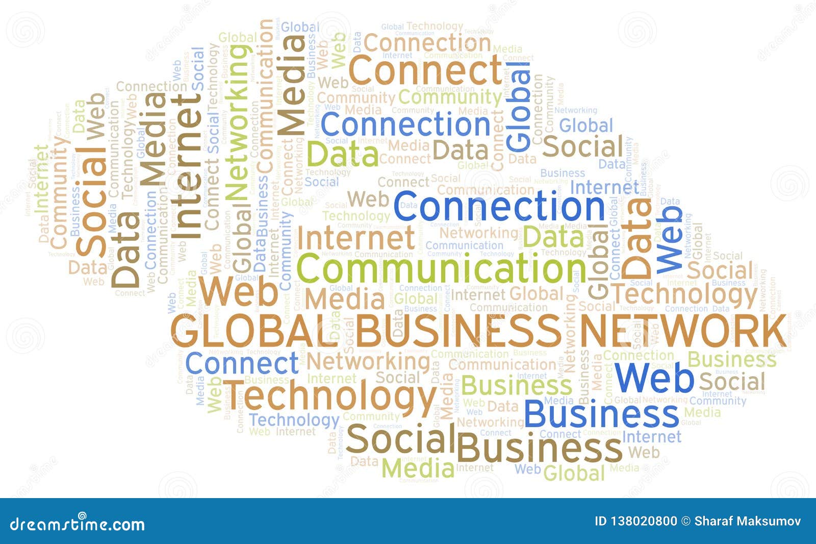 Global Business Network Word Cloud Stock Illustration - Illustration of ...