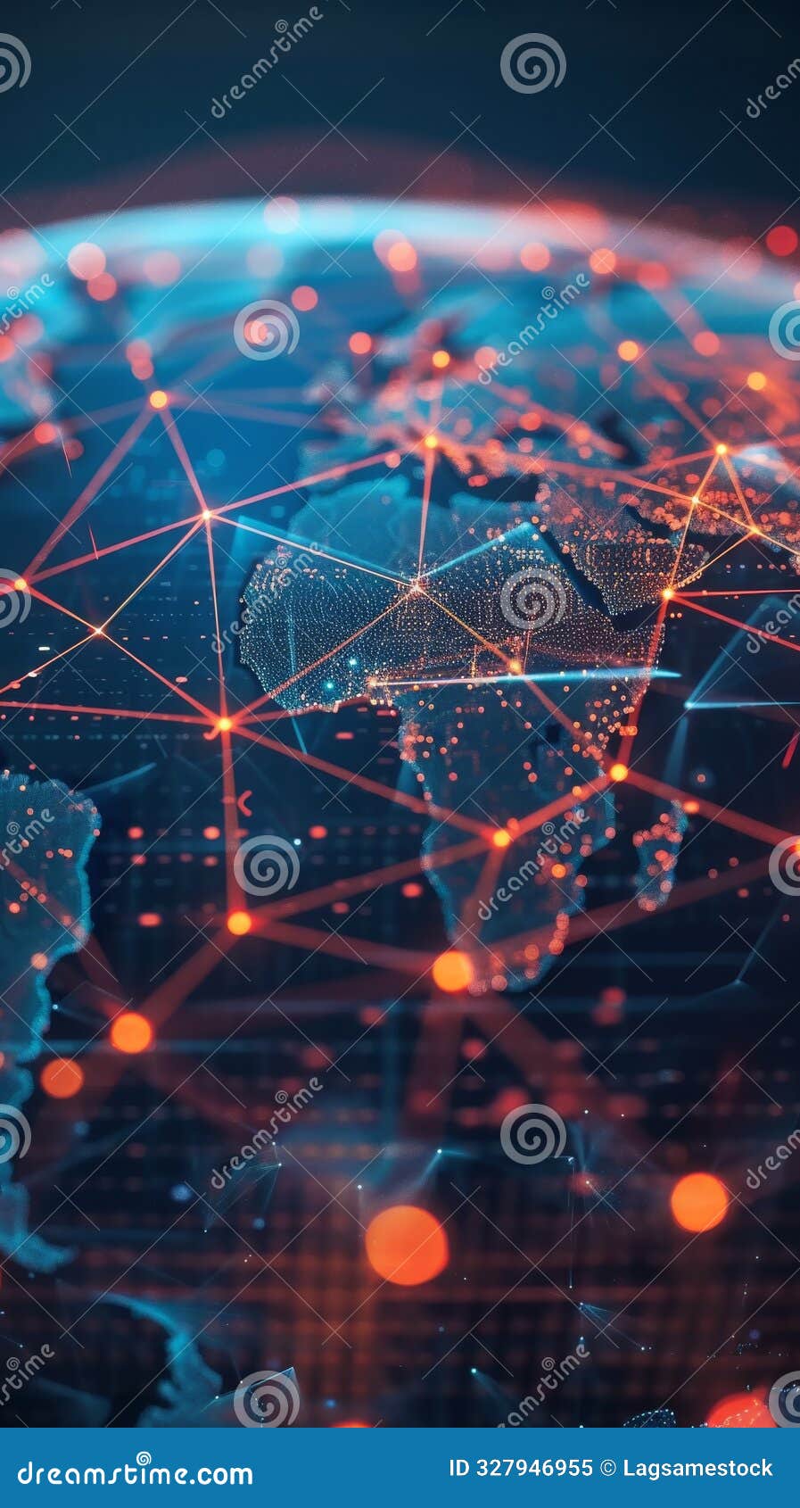 Global Business Networking Map with Futuristic Tech Concept Stock ...