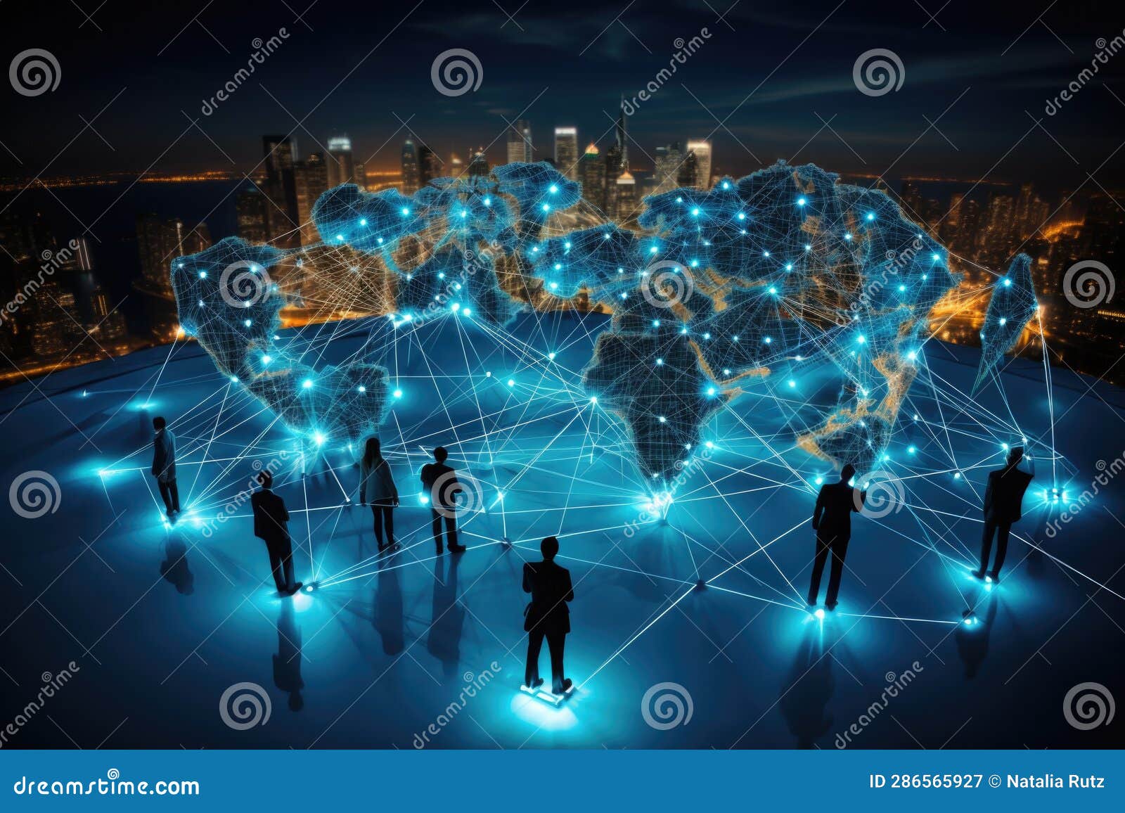 Global Business Networking Structure Stock Illustration - Illustration ...