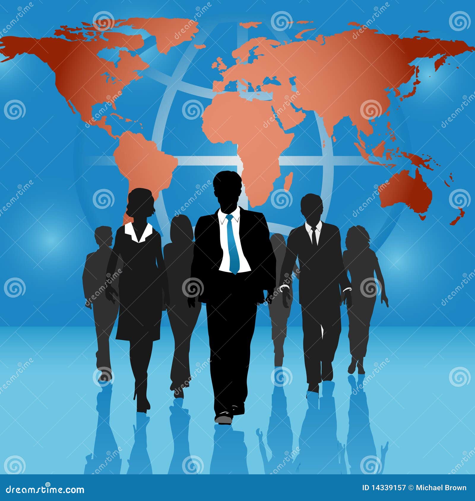 Global Business People Team World Map Background Stock Vector ...