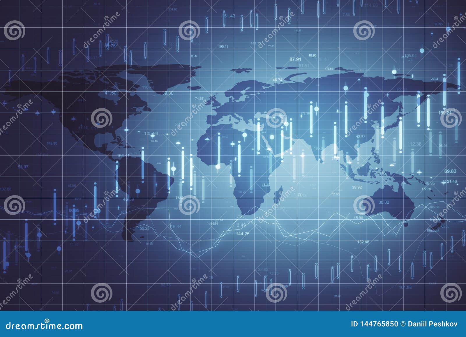 Global Business and Stats Backdrop Stock Illustration - Illustration of ...